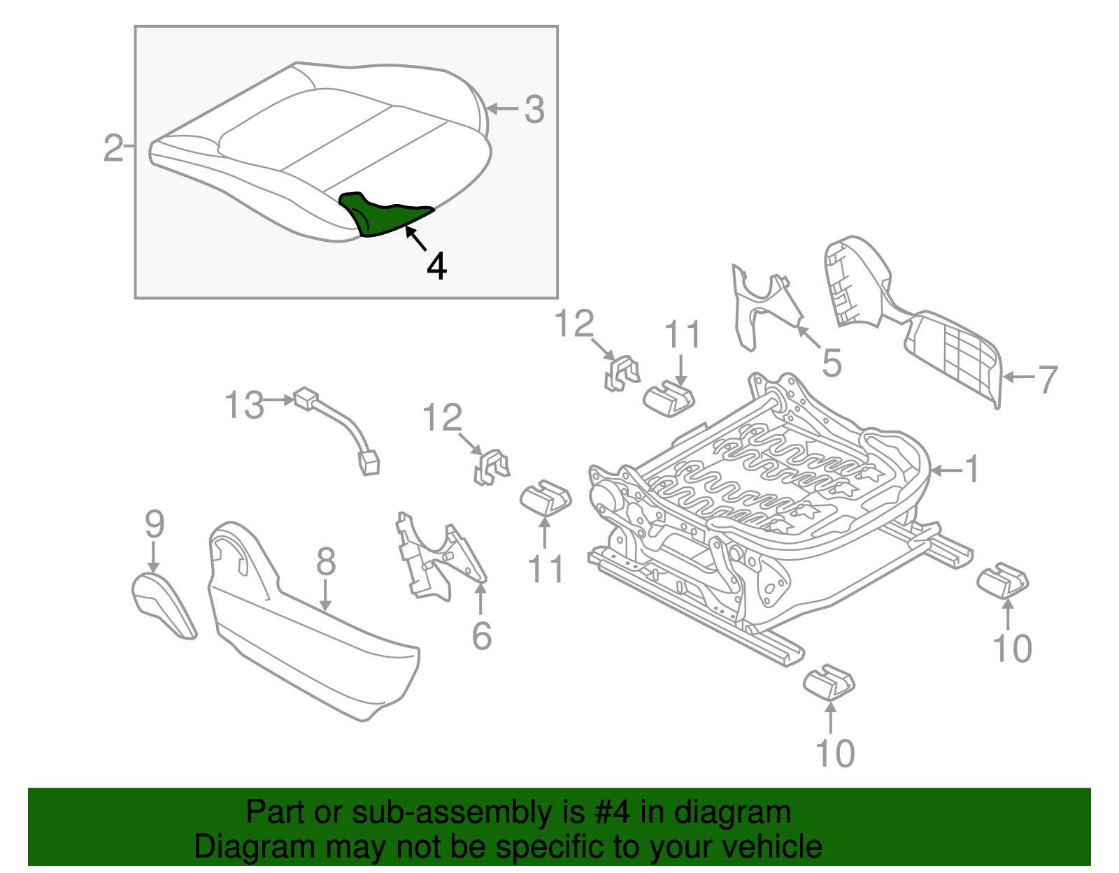 BARA-88-11XA - 2017-2018 Mazda 3 - Seat Cushion Pad | Mazda Part Direct