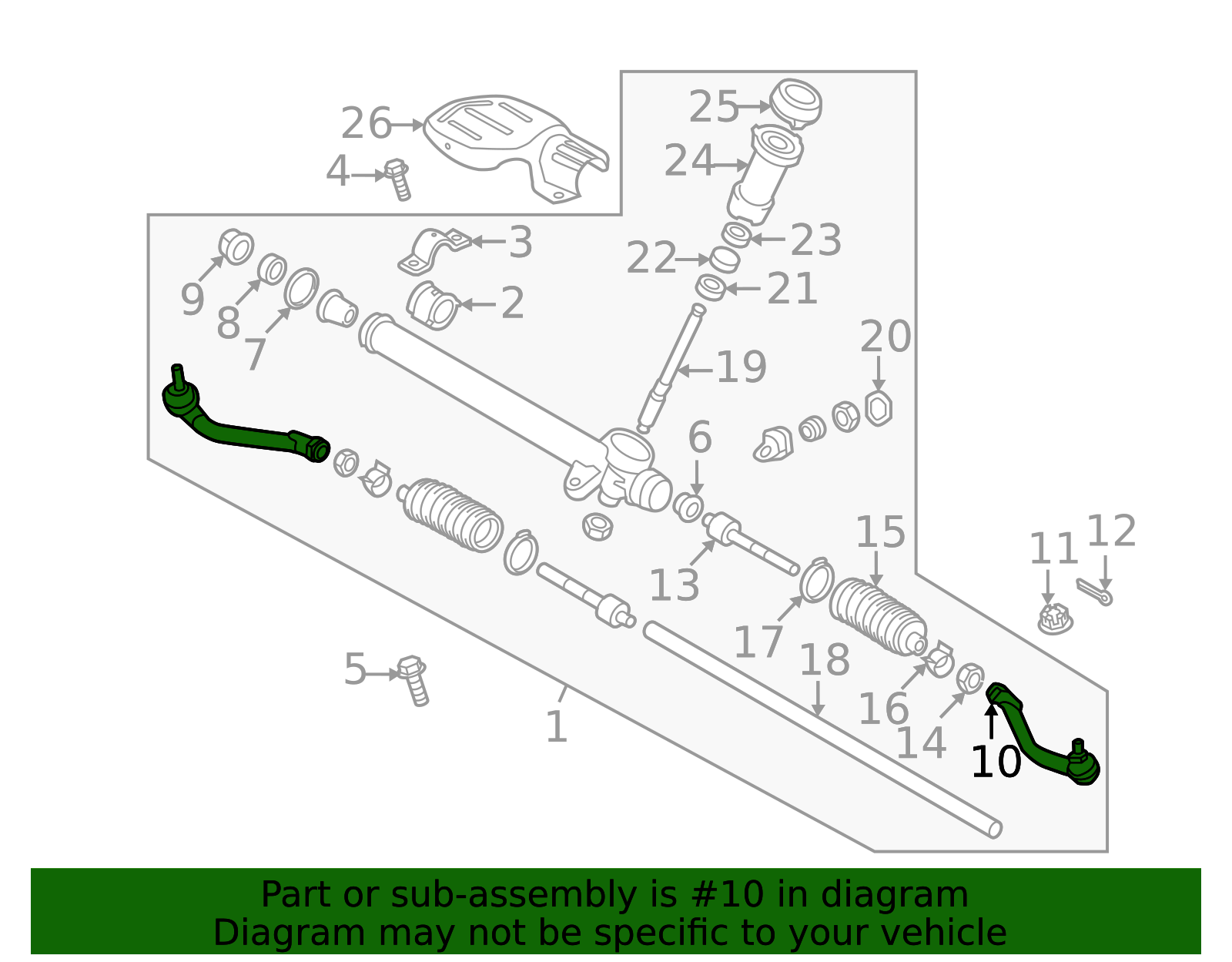 2012-2014 Hyundai Accent Outer Tie Rod 56820-0U590 | MotorMotor
