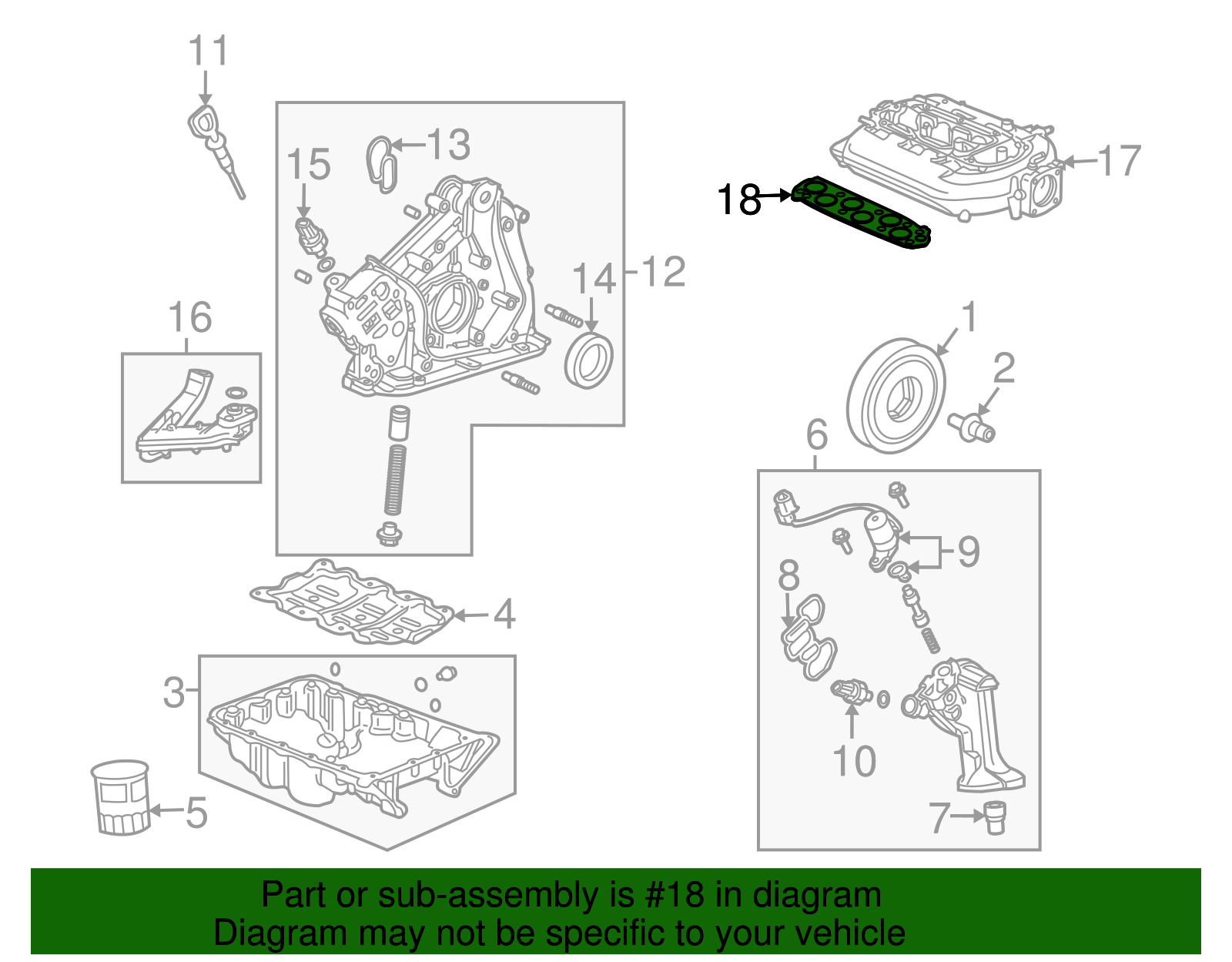 2005-2015 Acura Engine Intake Manifold Gasket 17146-R70-A01 | OEM Parts ...