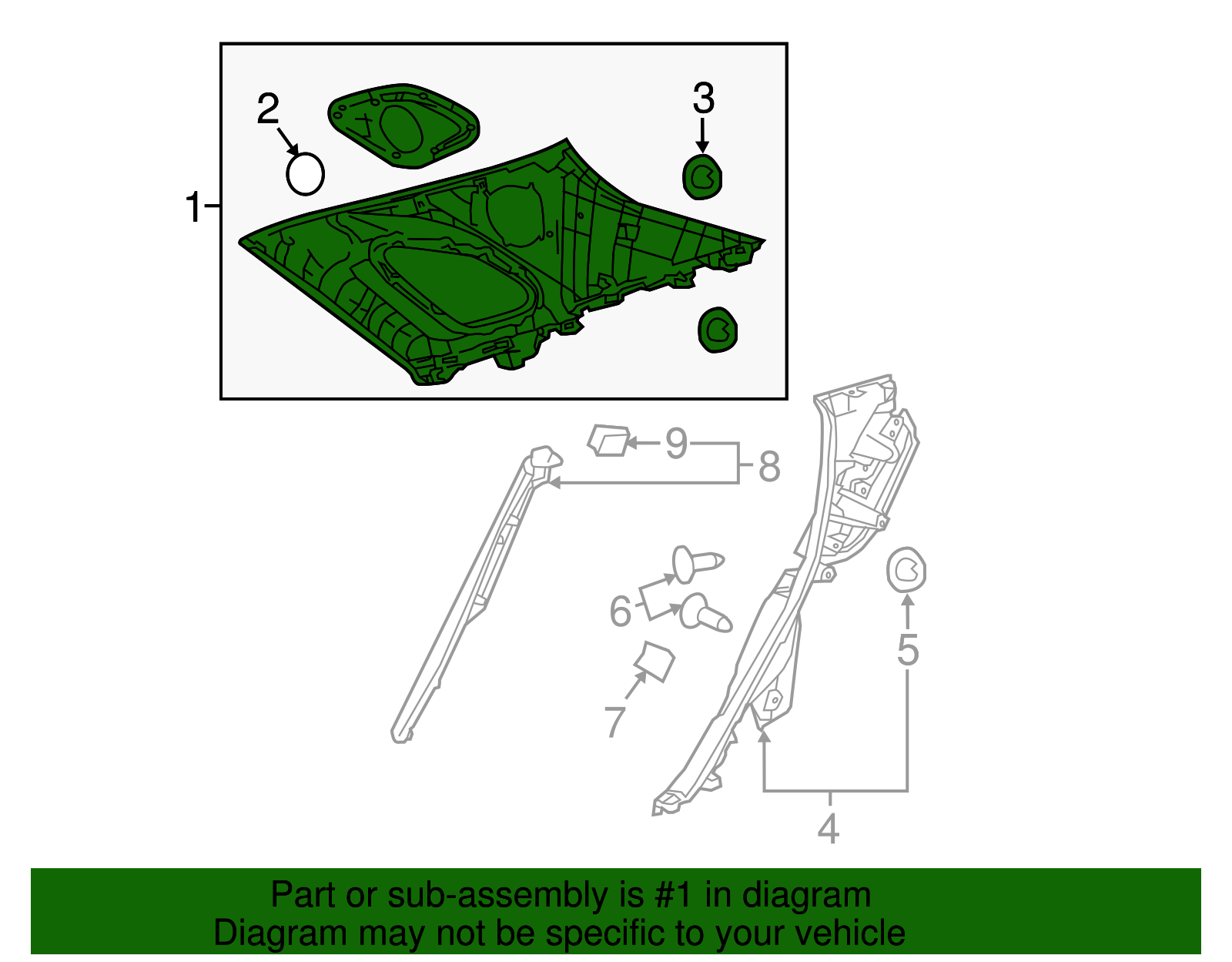62470-0E170-A0 - Upper Quarter Trim - 2016-2021 Lexus | My L Parts