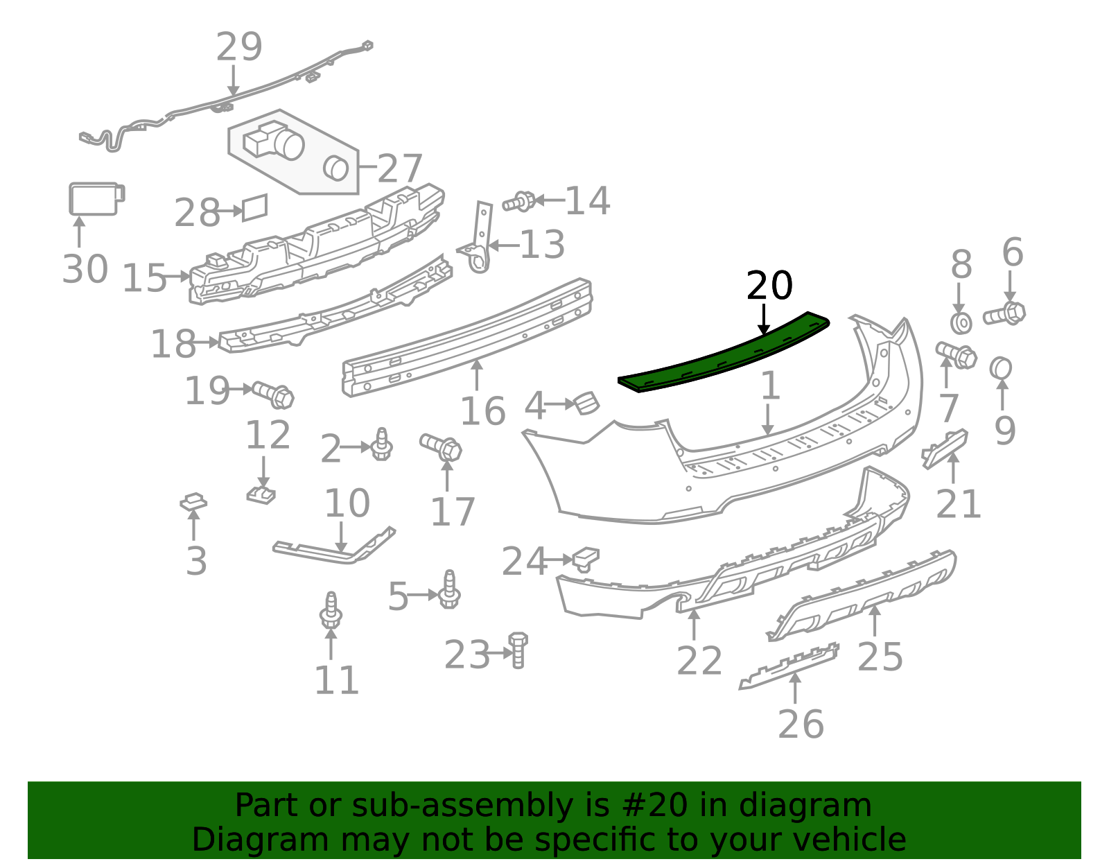 25798787 - High-Quality Rear Bumper Applique for AutoNation Parts