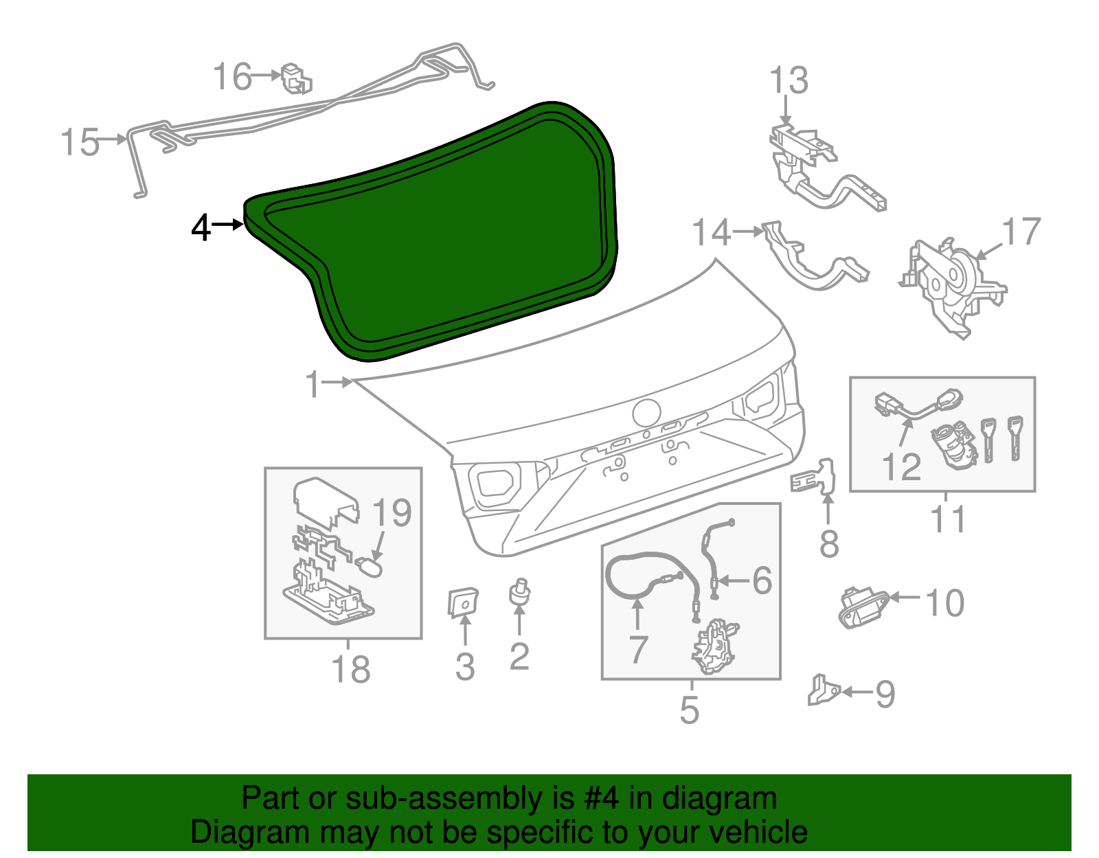 2016-2018 Lexus Weatherstrip 64461-06210 | OEM Parts Online