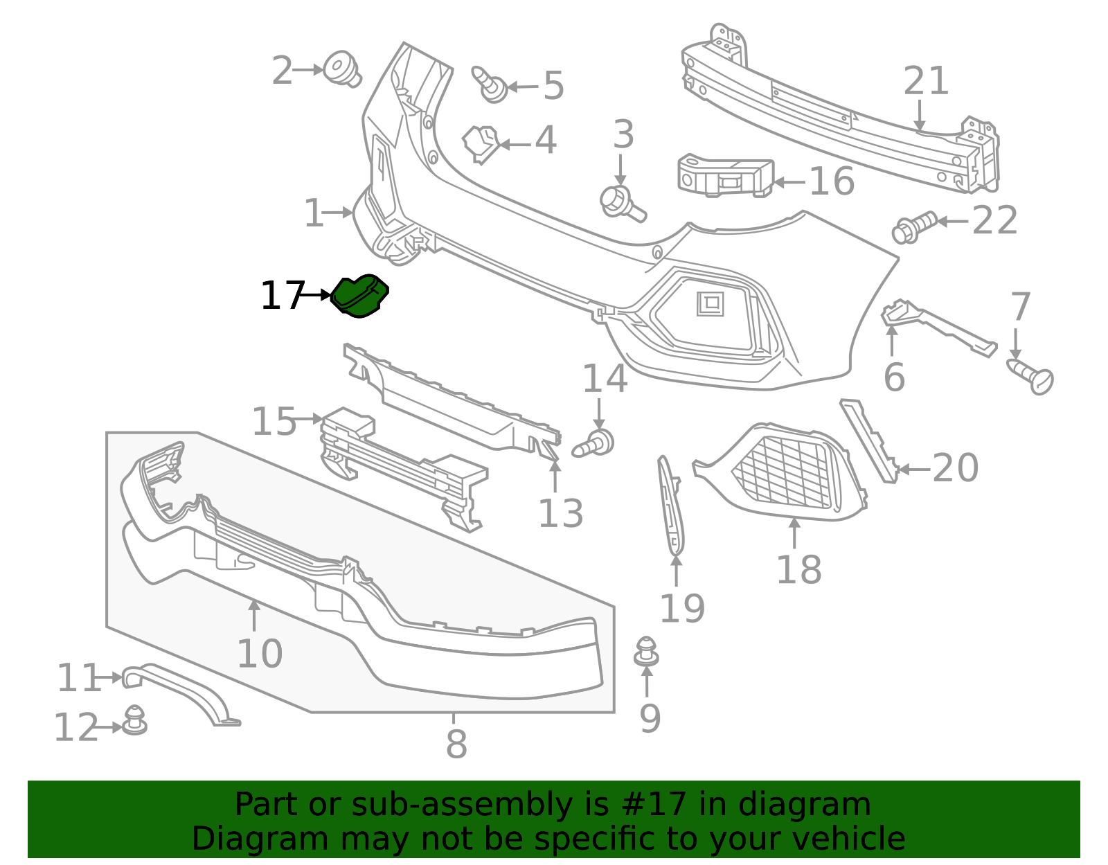 71518-TGH-A50ZB - Garnish Assembly L Rear Bumper Side *R513* (Rallye ...