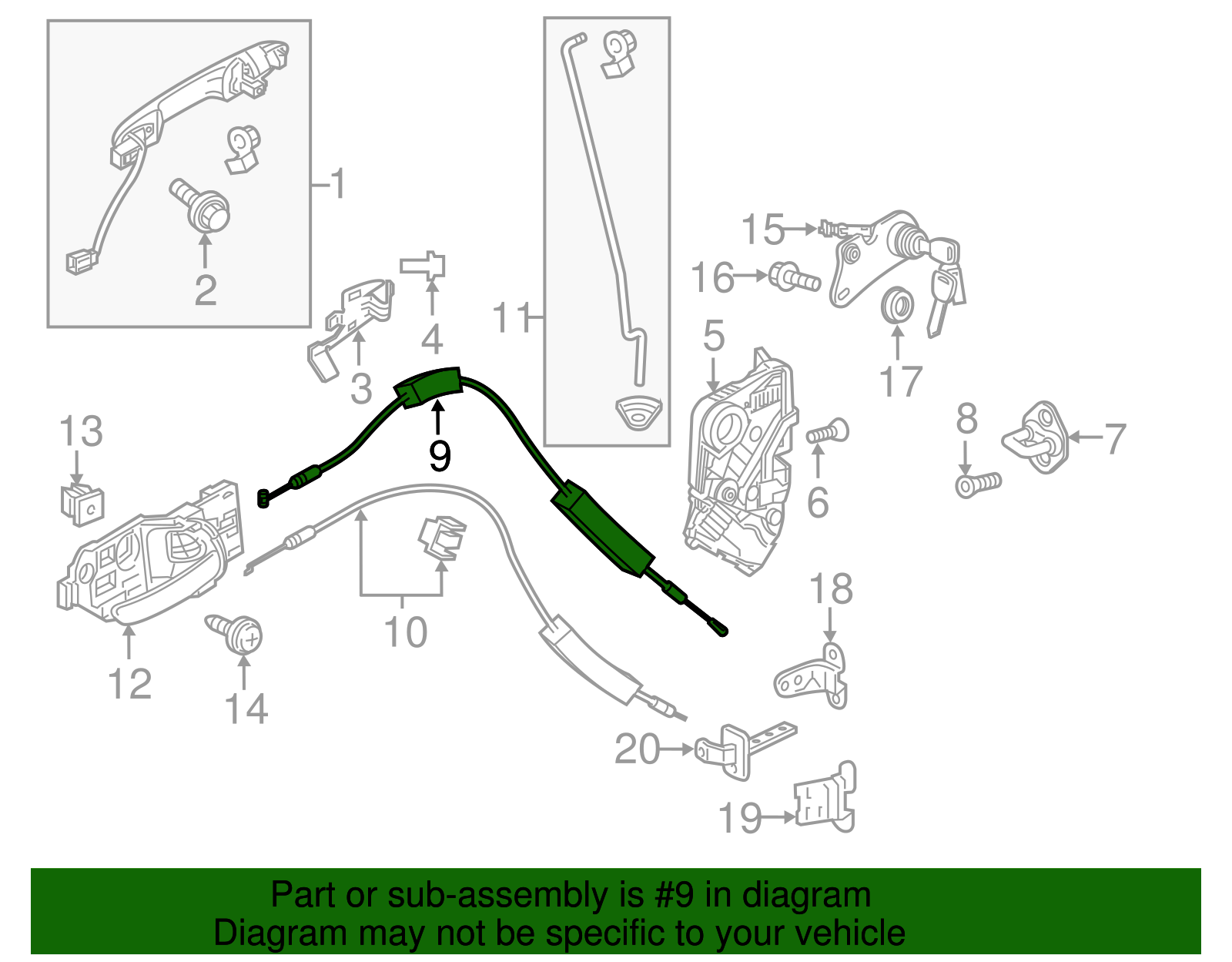 2017 Honda Fit Door Latch Cable 72131-TST-A01 | Honda AutoNation Parts