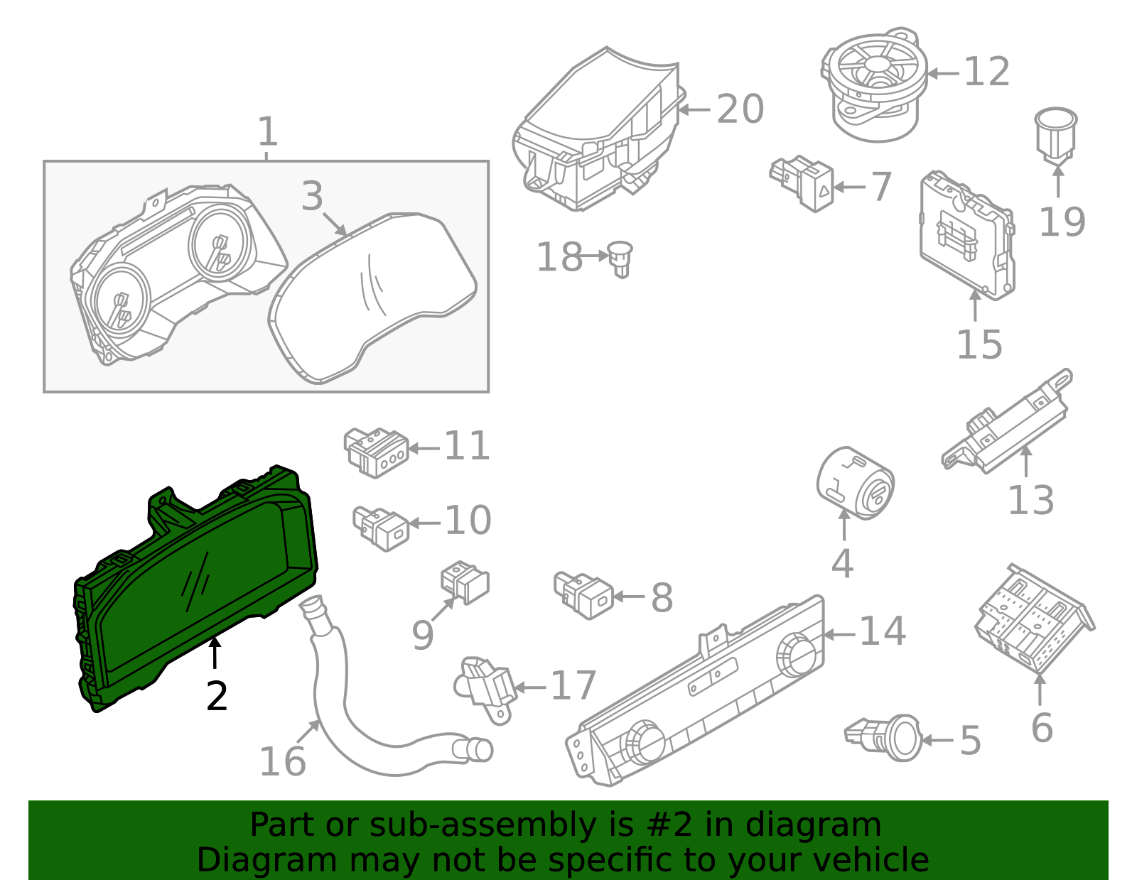 2022 Nissan Rogue Cluster Assembly 24809-6RR1B | Nissan Parts Plus