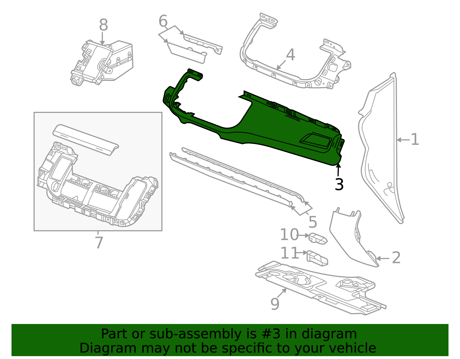 2021-2024 GM Trim Pad 86822086 | Courtesy Parts