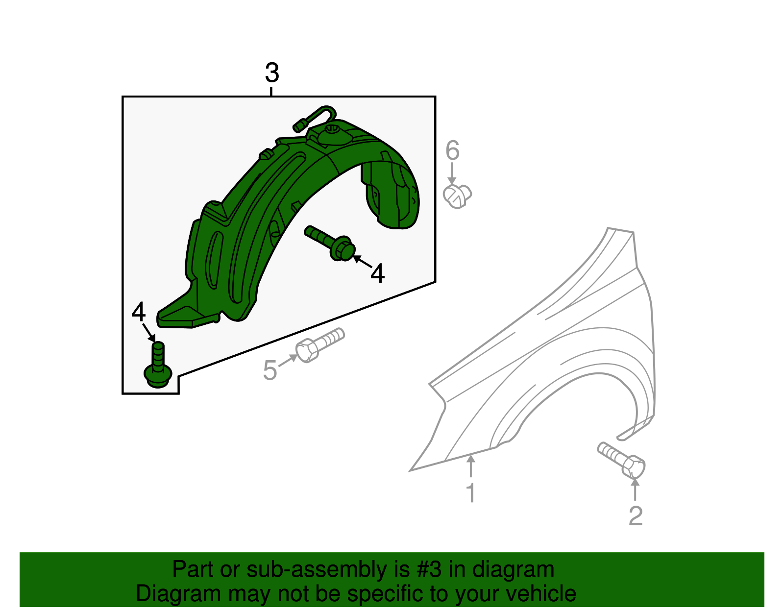 86811-4D002 - Fender Liner 2006-2014 Kia Sedona | Kia.Parts Store