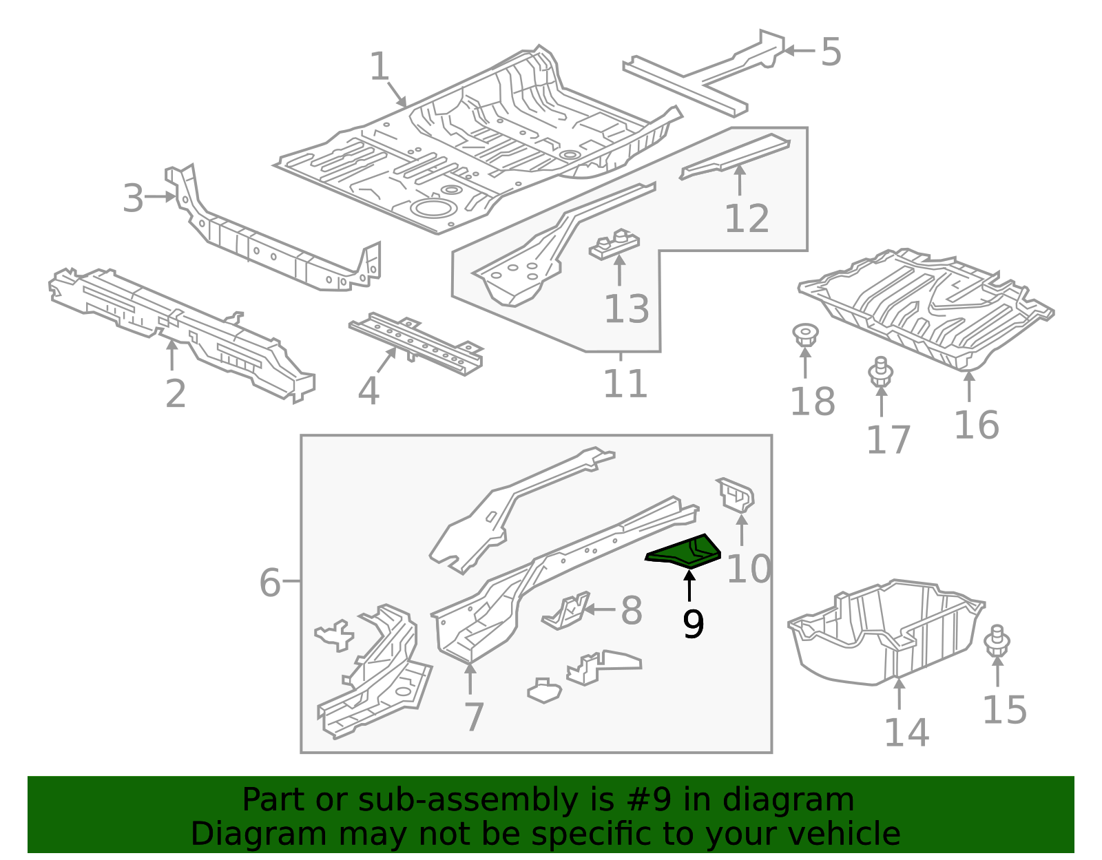 65543-TLA-A00ZZ - Panel R Rear Floor Side - 2017-2020 Honda CR-V ...