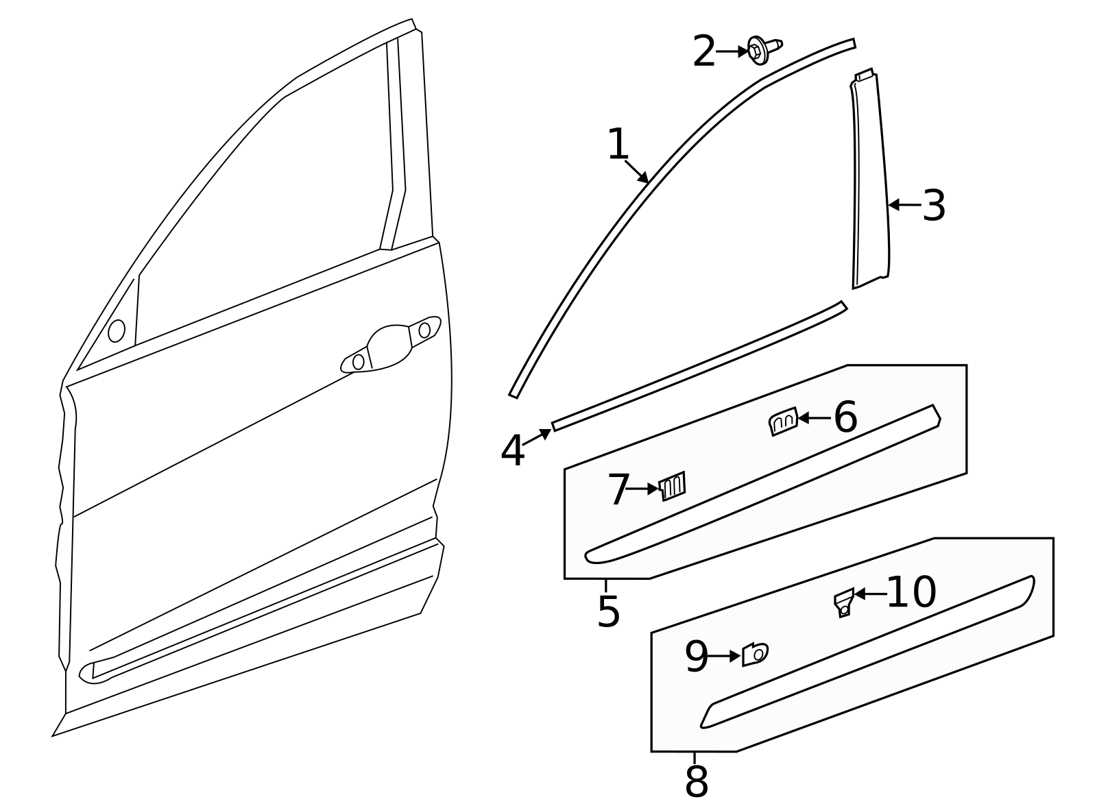 72425-TJB-A01 - Molding Assembly, R Front Door Sash 2019-2021 Acura RDX ...
