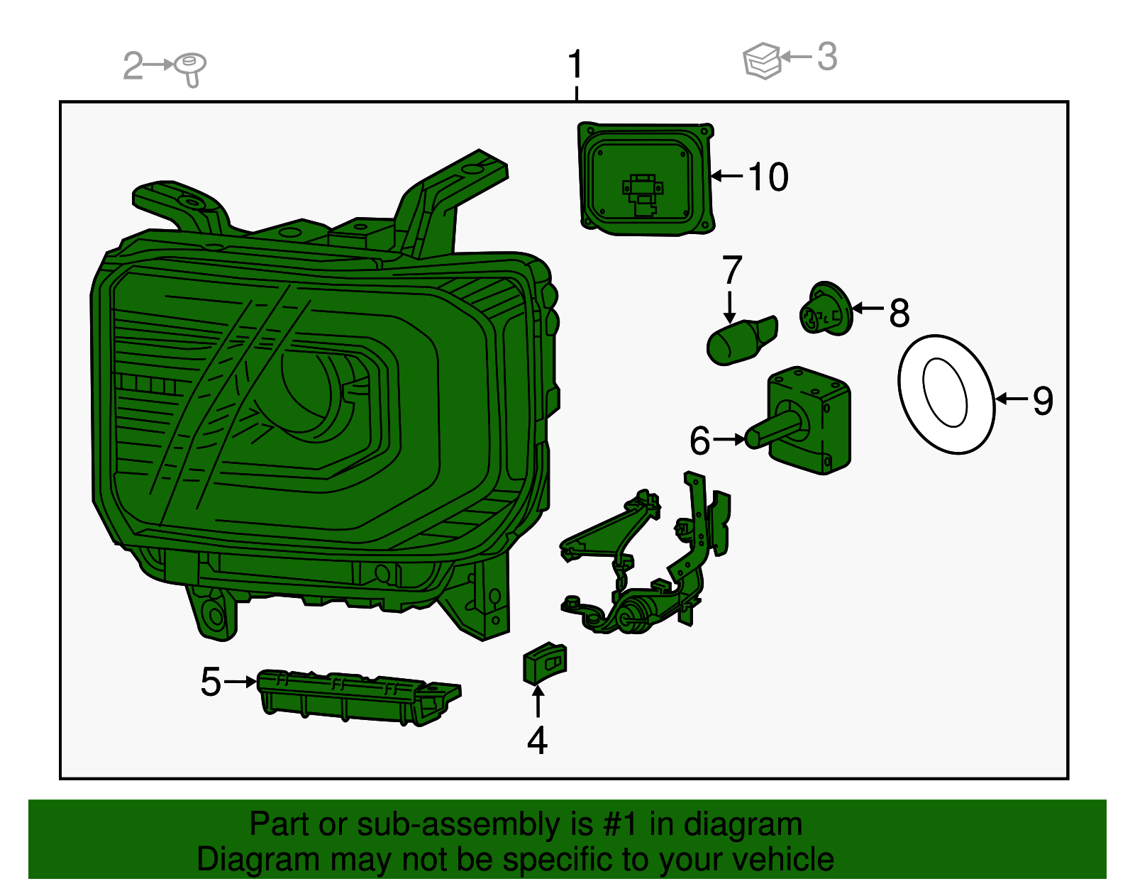 2016-2018 GMC Sierra 1500 Headlamp Assembly Replaced by Part Number ...