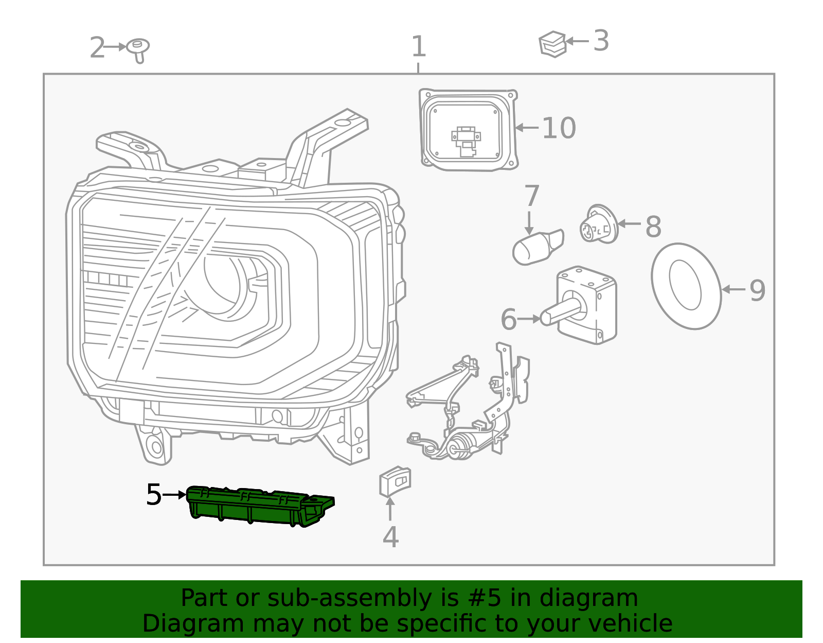 2016-2019 GMC Driver Side Headlamp Bracket 84016864 GM | GMPartsDirect.com