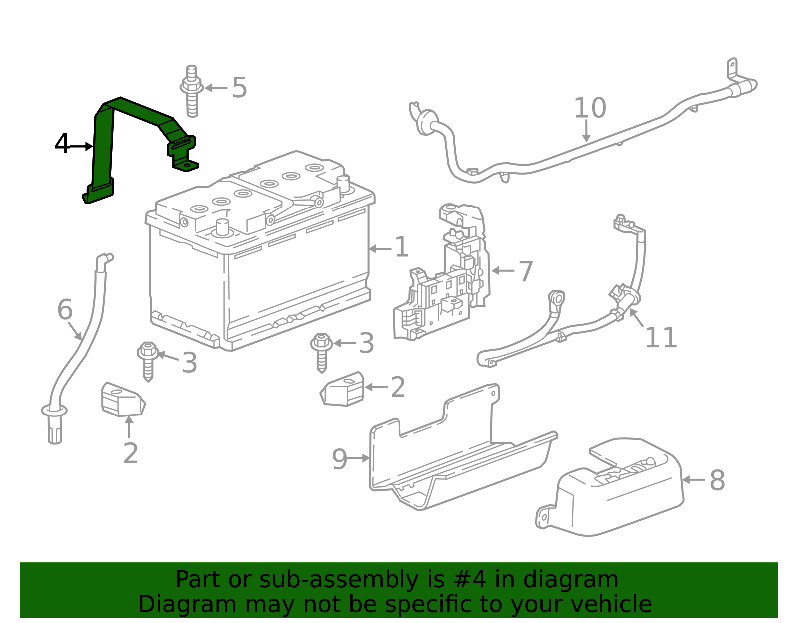 84200007 - High-Quality Battery Hold Down Strap for 2018 Cadillac CT6 ...
