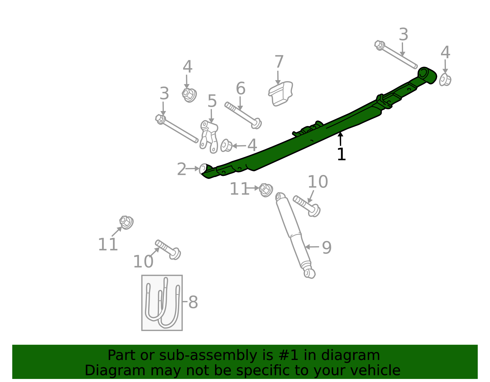 2010-2013 Mopar Leaf Spring 68049050AB | Mopar Parts Canada