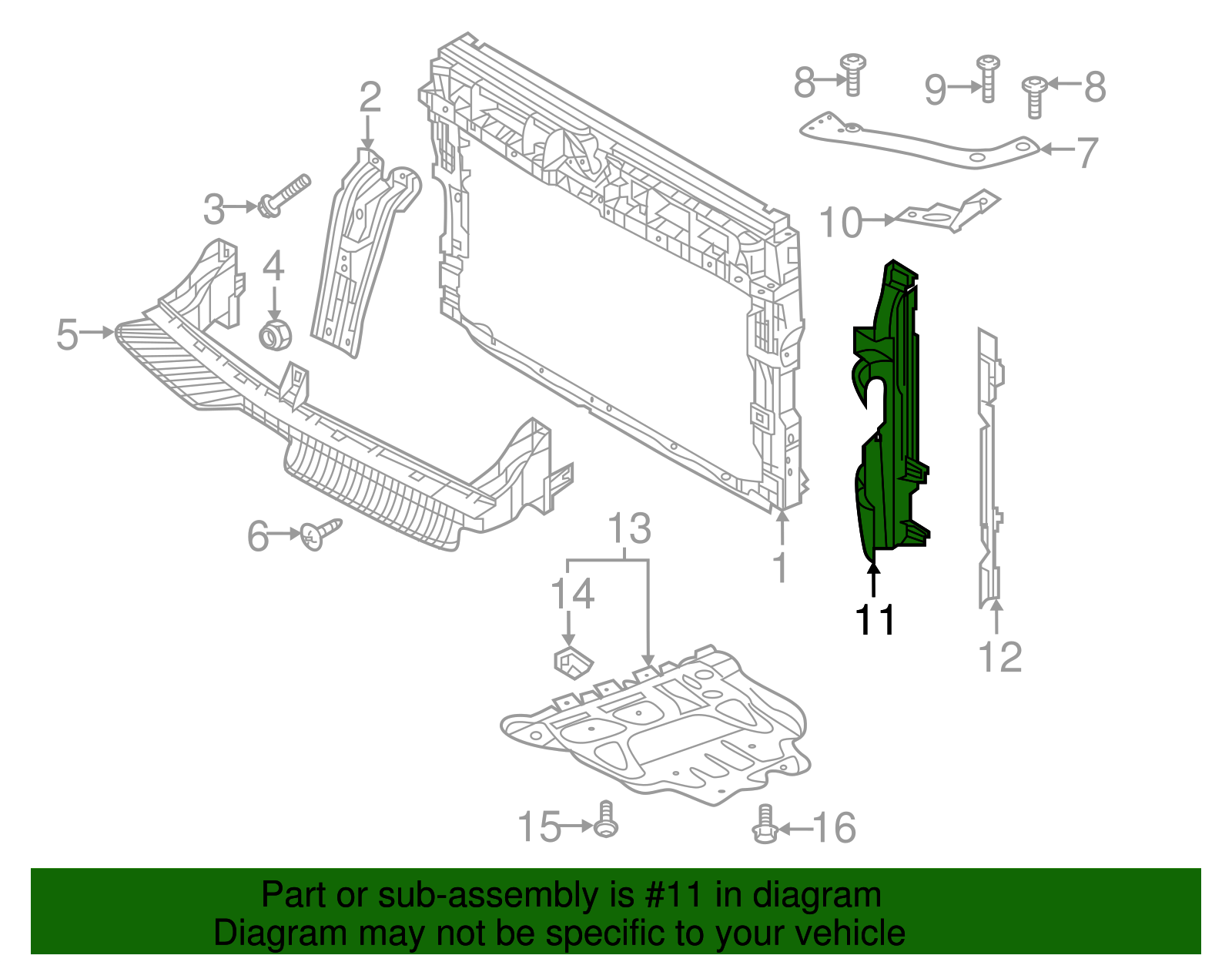 2018-2021 Volkswagen Tiguan Air Guide 5NN-121-283-F | OEM Parts Online