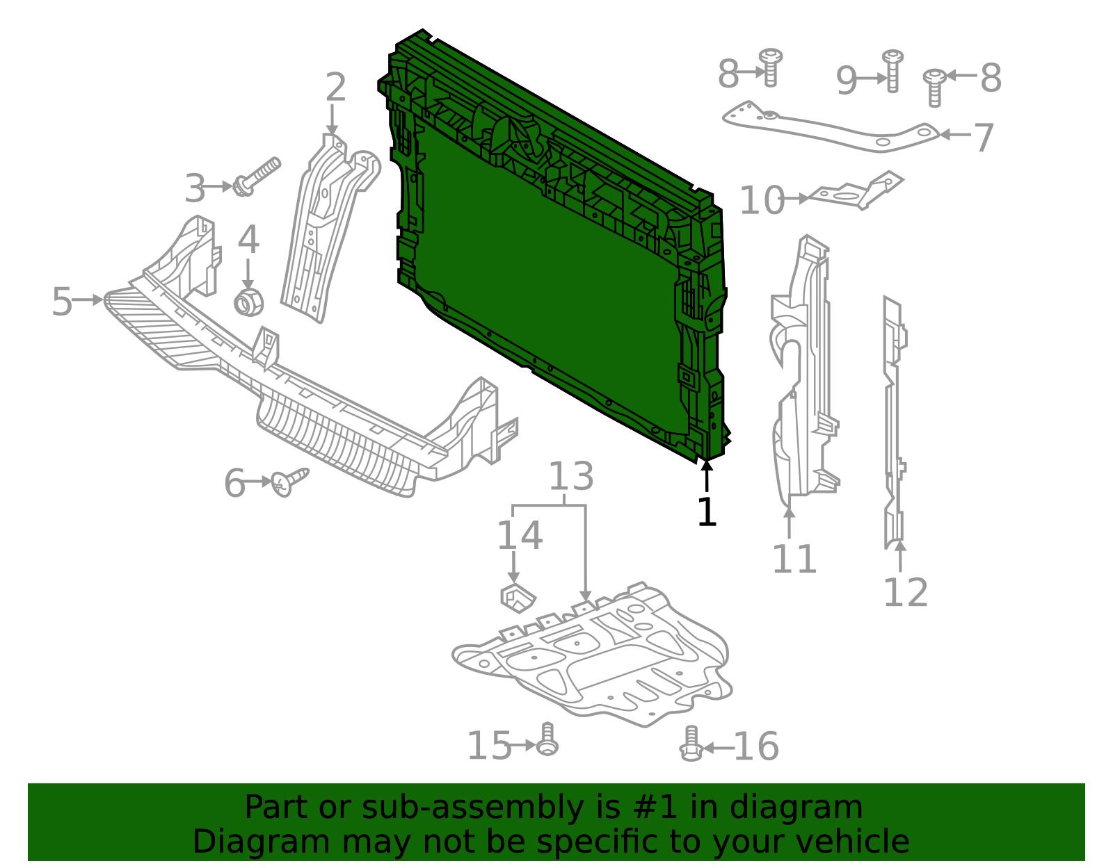5NN-805-588-K - High-Quality Radiator Support Panel for 2018-2024 ...