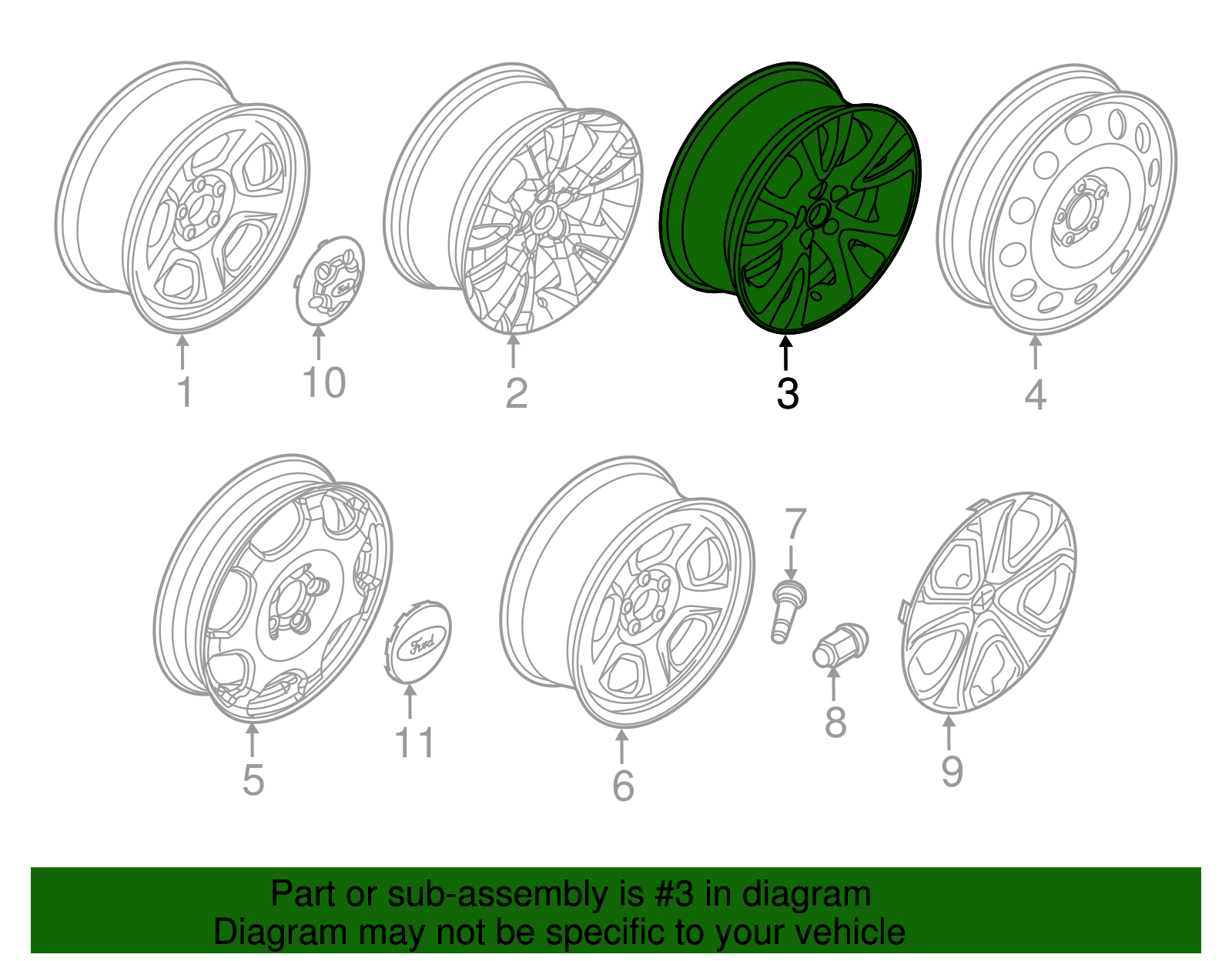 2013-2019 Ford Wheel, Alloy DG1Z-1007-C | Ford OEM Parts Outlet