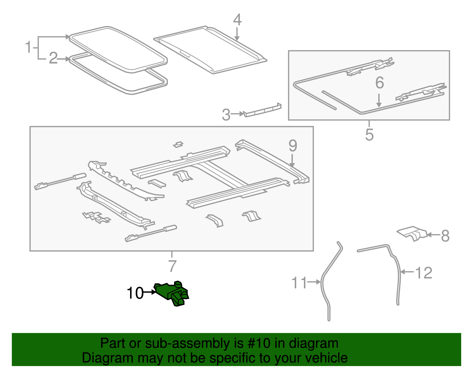 Genuine Toyota Sunroof Motor part# 63260-0C021 for 2007-2022 Toyota ...