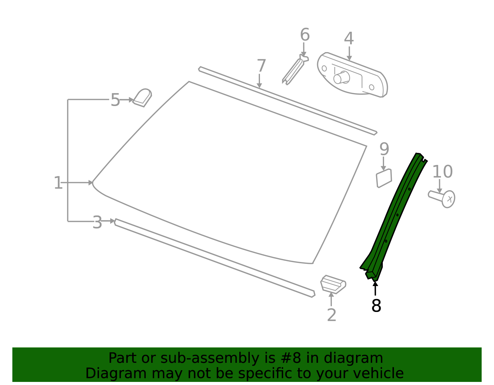 Passenger Side Windshield Molding 20918021 | Parts McElveen