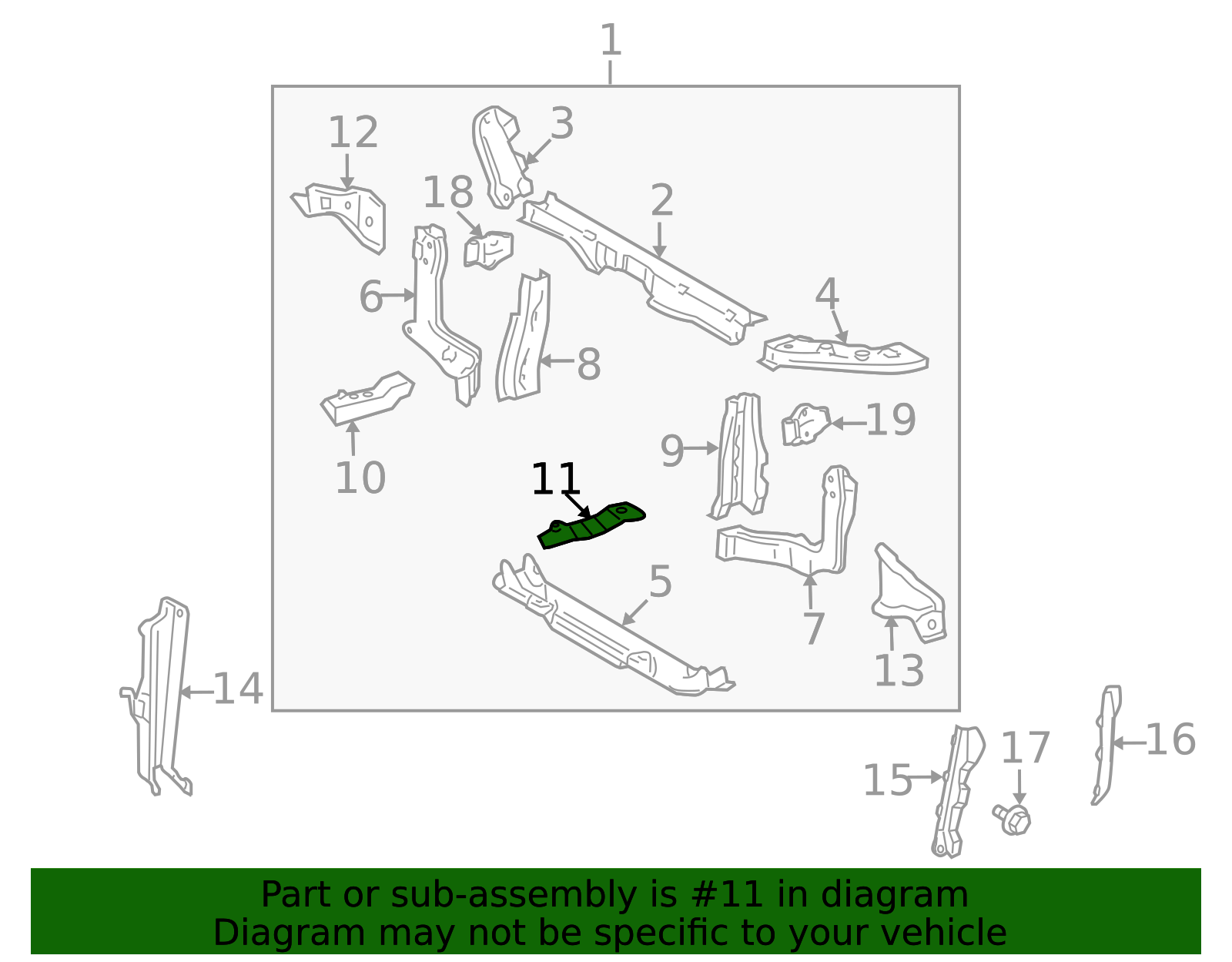 Genuine Official Toyota Radiator Support Bracket part# 52116-48020 for ...