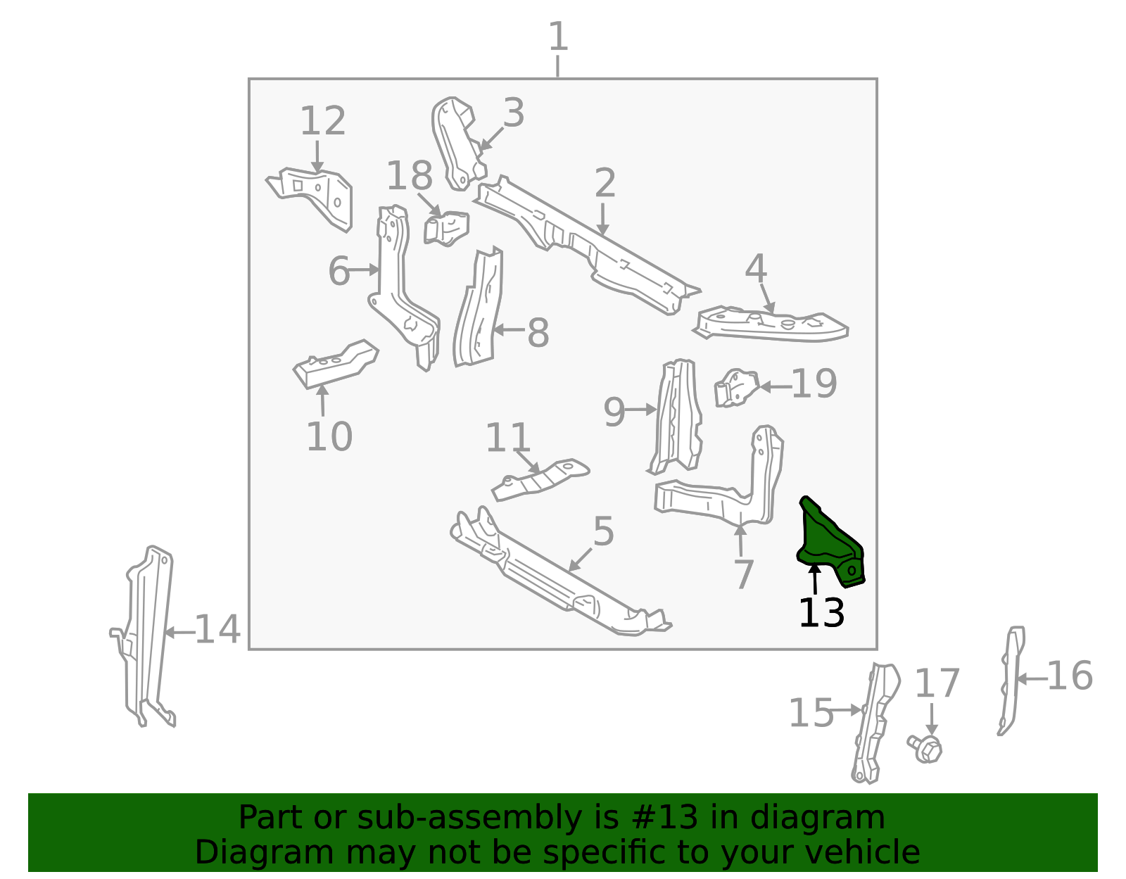 Genuine Official Toyota Radiator Support Bracket part# 53258-48020 for ...