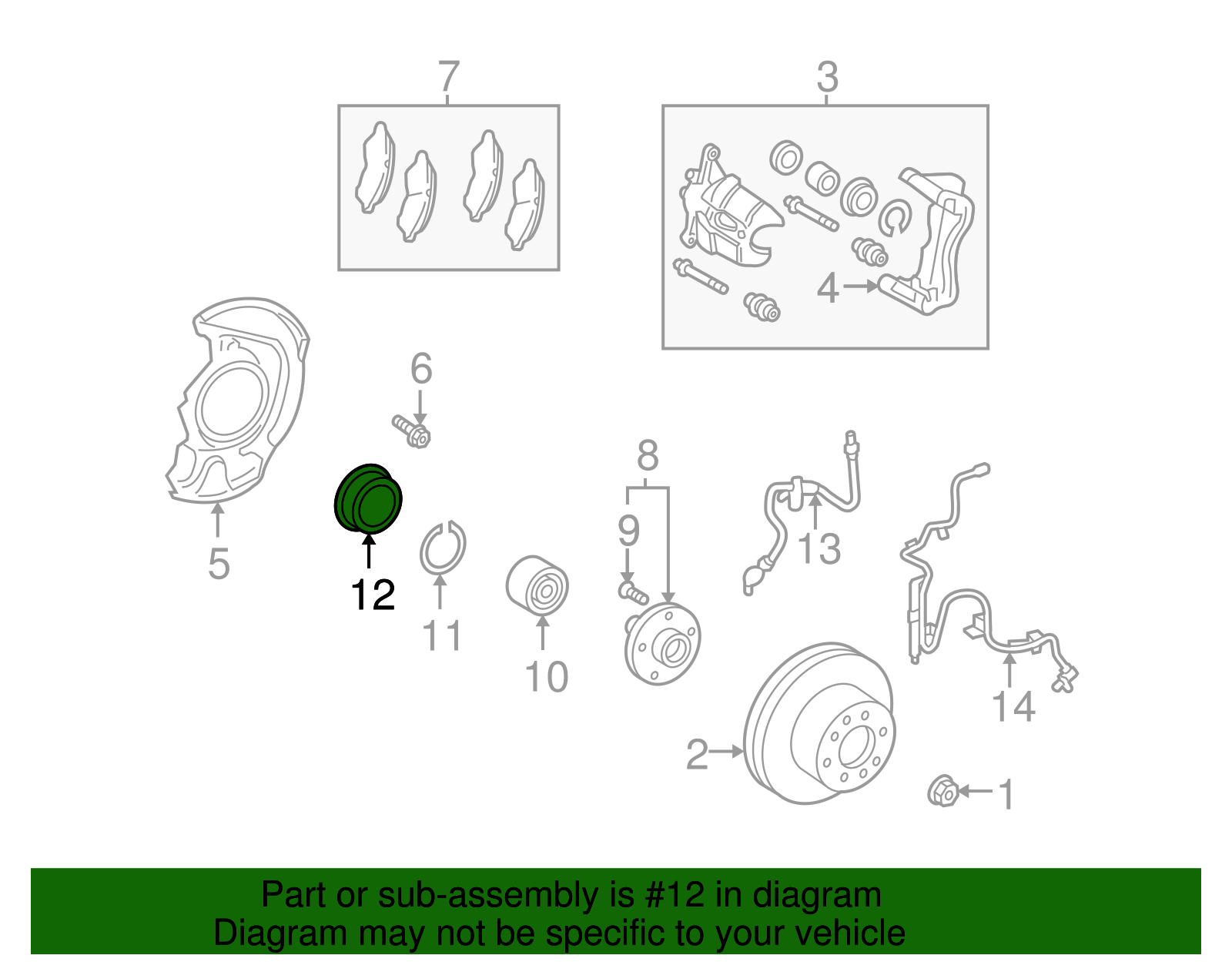 2001-2012 Toyota Wheel Bearing Dust Cap (Left, Right, Front) 43246 ...