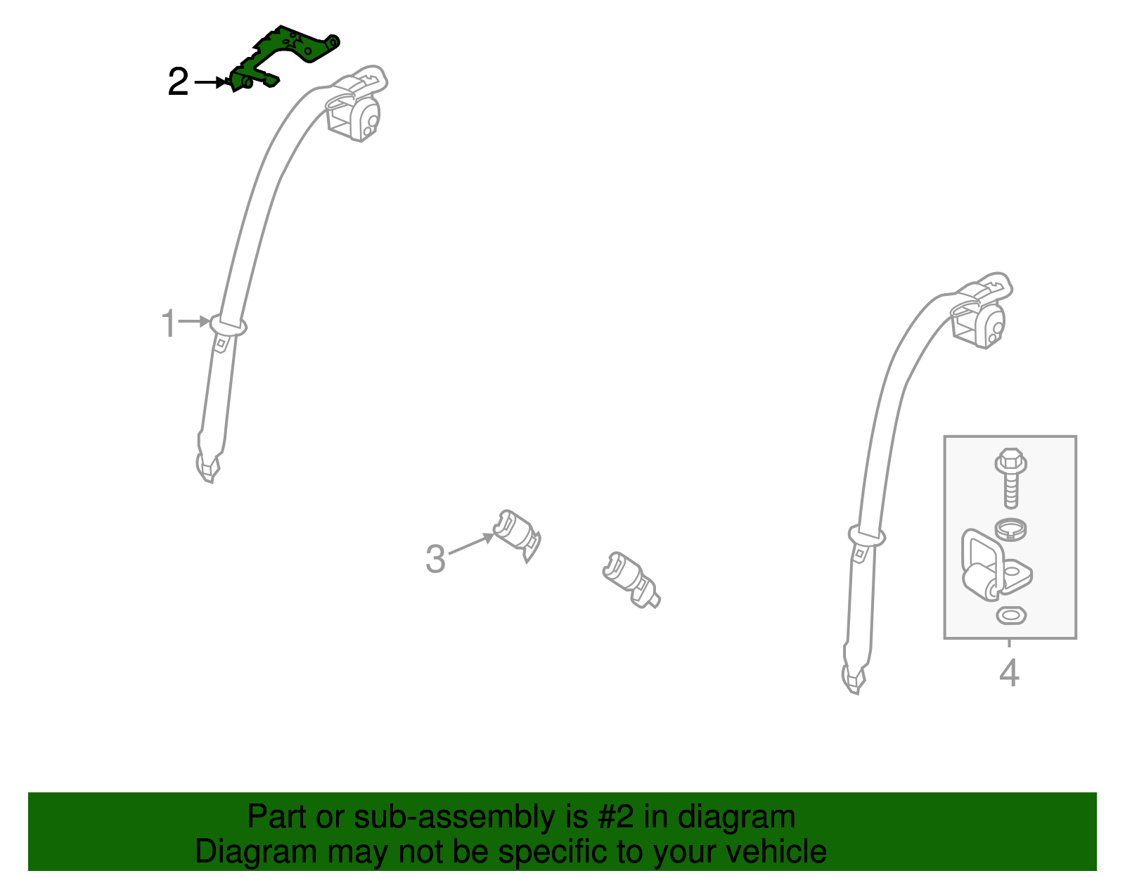 2012-2017 Hyundai Veloster Belt & Retractor Bracket 89870-2V000 | World ...