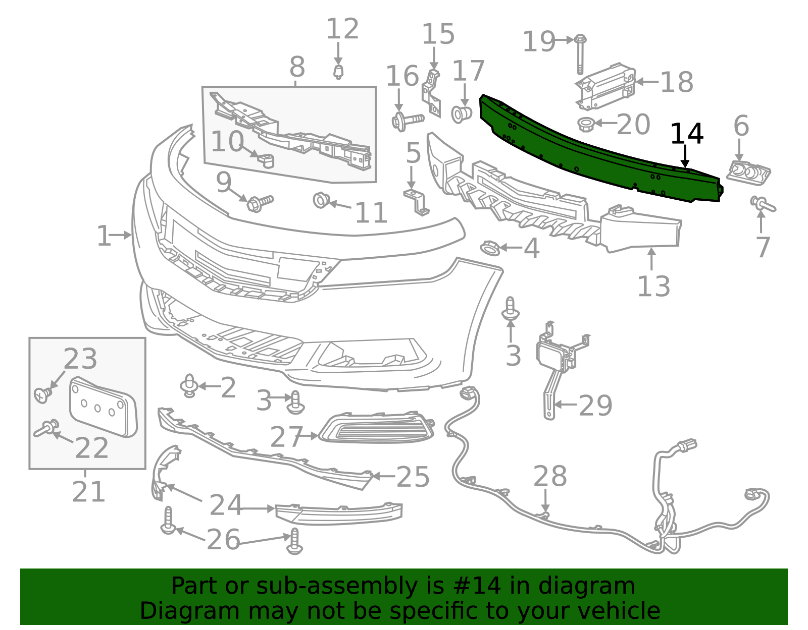 2014-2020 Chevrolet Impala Front Bumper Impact Bar 23124168 | Shop ...
