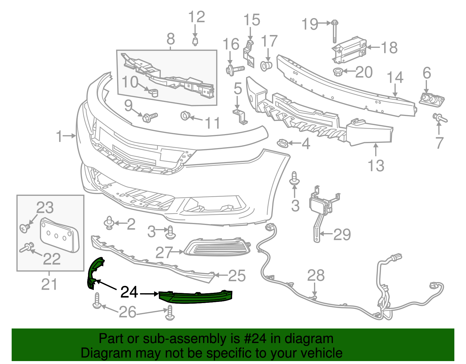 2014-2020 Chevrolet Impala Passenger Side Front Bumper Fascia Air ...