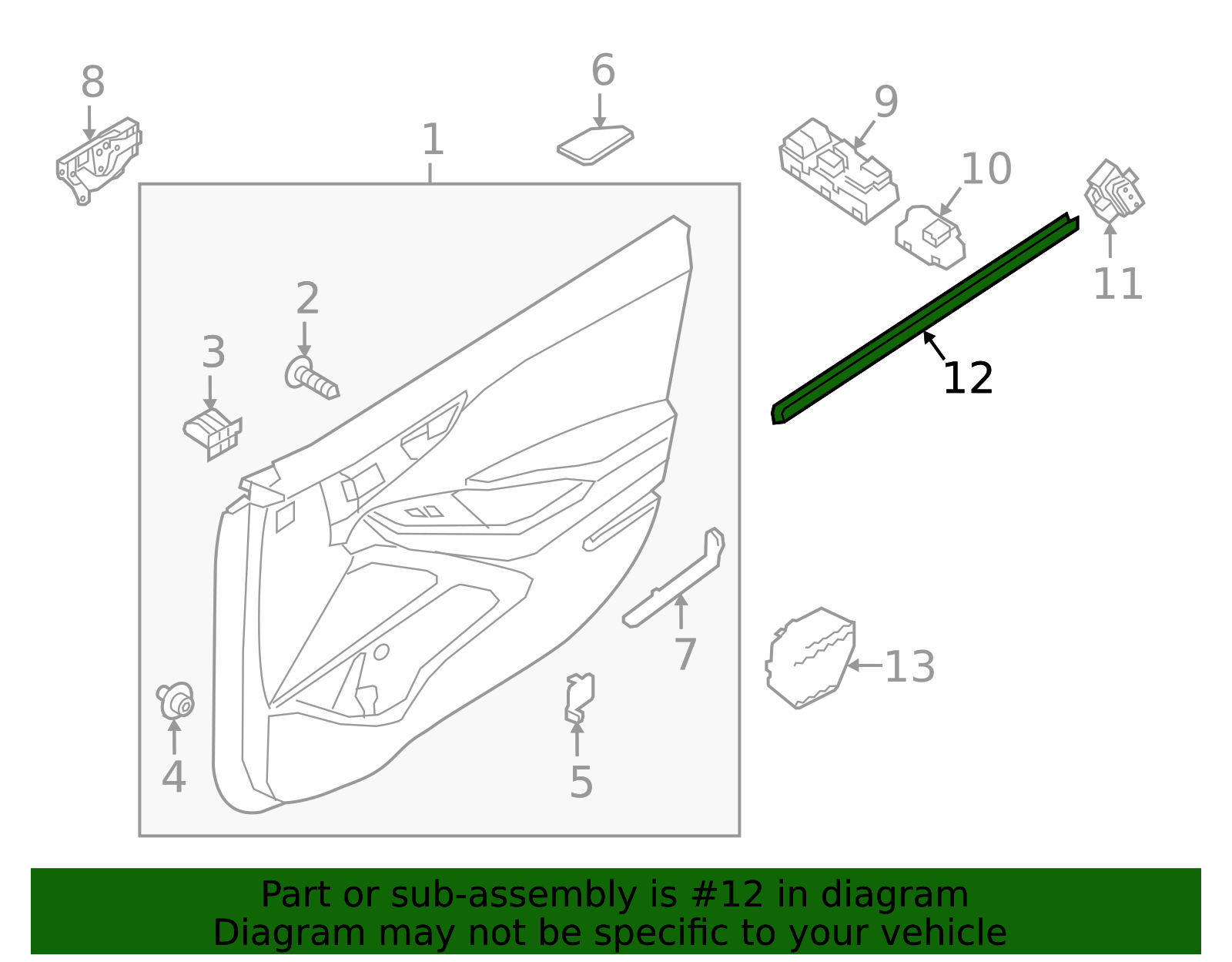 Hyundai - 82231-G2000 - Belt Weather-Strip - 2017-2022 Hyundai Ioniq ...