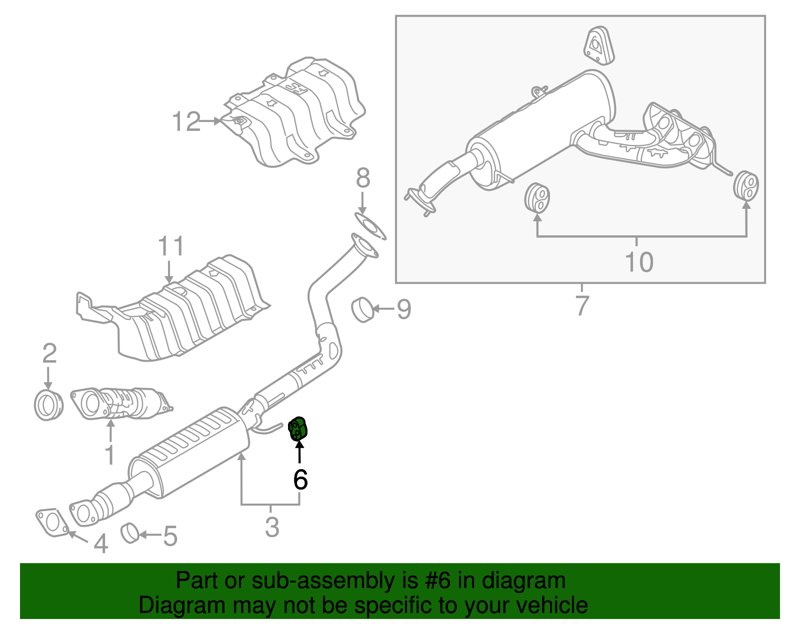 28760-H1010 - Muffler & Pipe Hanger 2007-2017 Hyundai | Group 1 Auto Parts