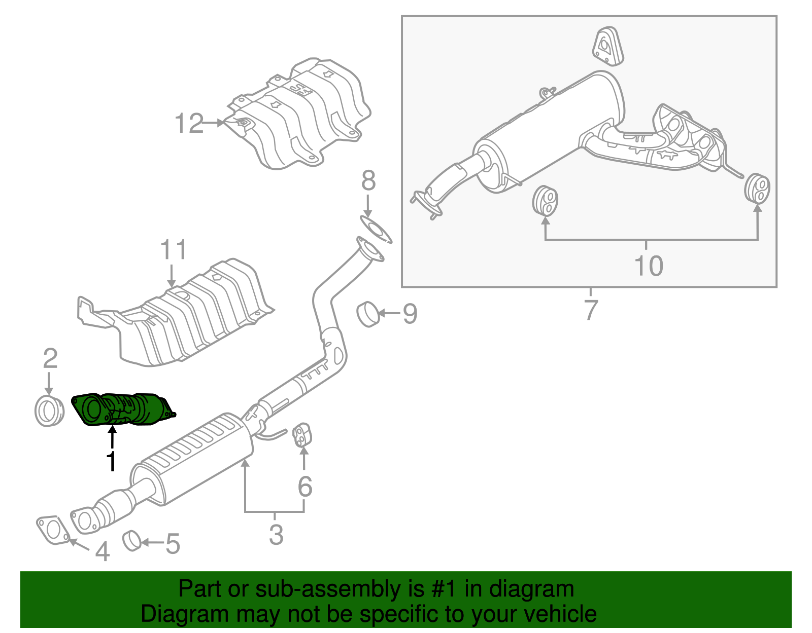 28960-2BAA0 - Hyundai Catalytic Converter 2013-2017 Hyundai Veloster ...