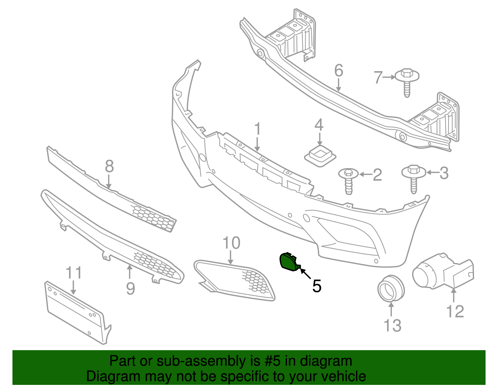 51117205545 - 2010-2014 BMW Tow Bracket Cover (51-11-7-205-545) | BMW ...