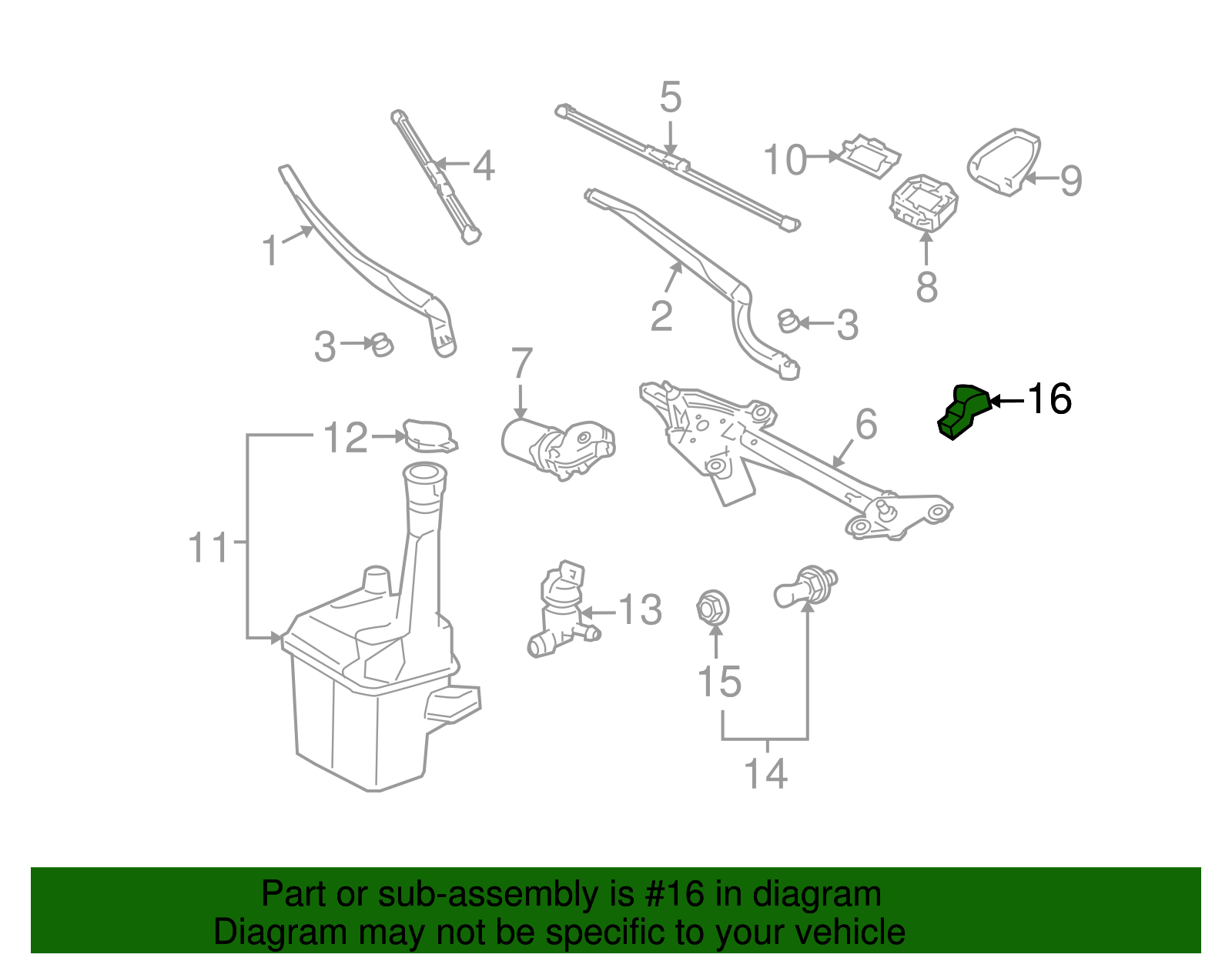 85381-AC012 - 2005-2012 Toyota Avalon - Windshield Washer Nozzle (Front ...