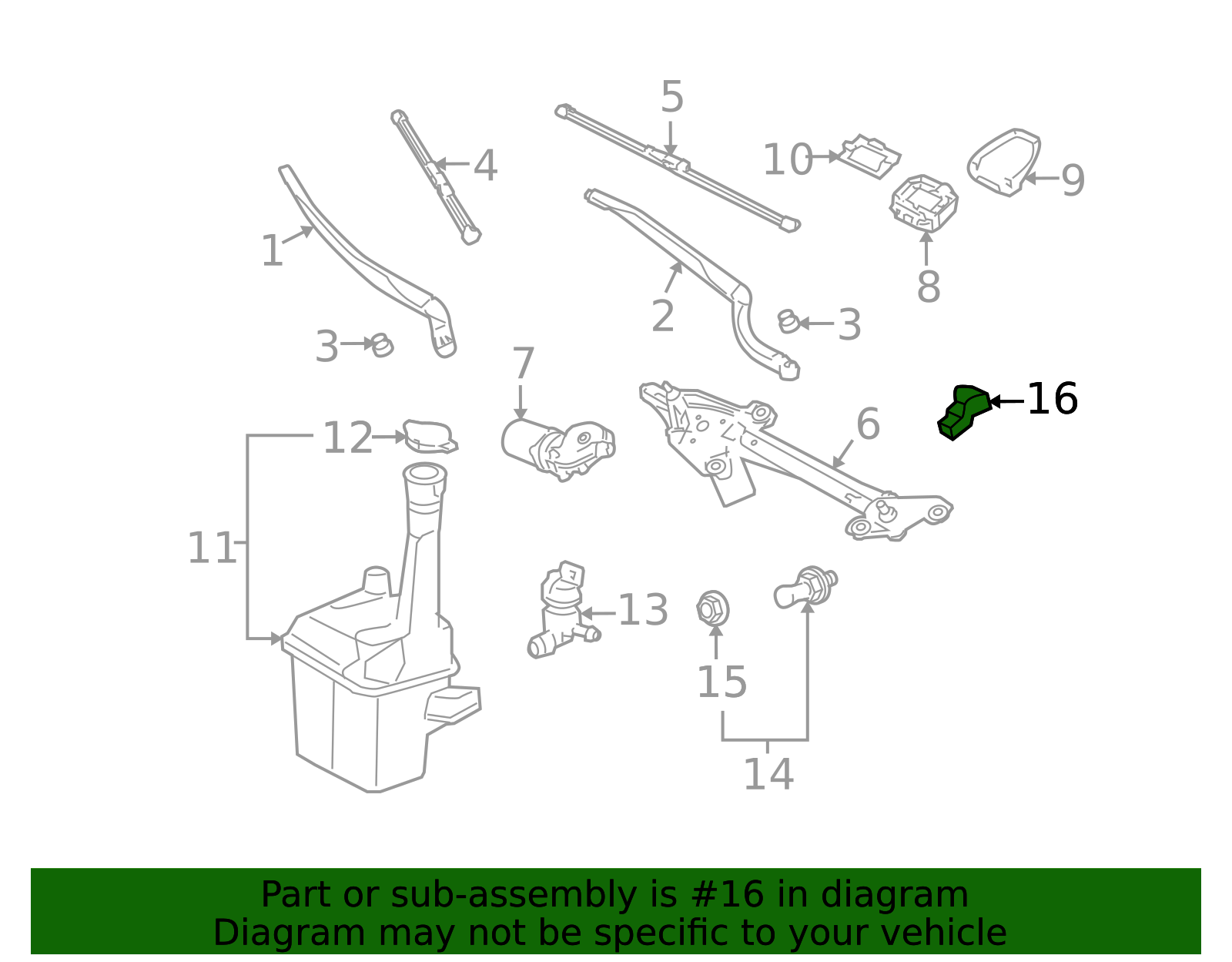 2005-2012 Toyota Avalon Windshield Washer Nozzle (Front) 85381-AC012 ...