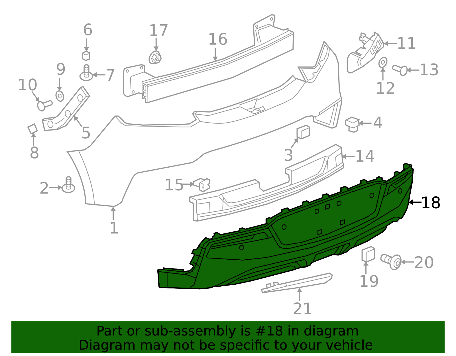 2016-2019 Chevrolet Volt Rear Lower Bumper Cover 23371790 | Chevy Parts ...
