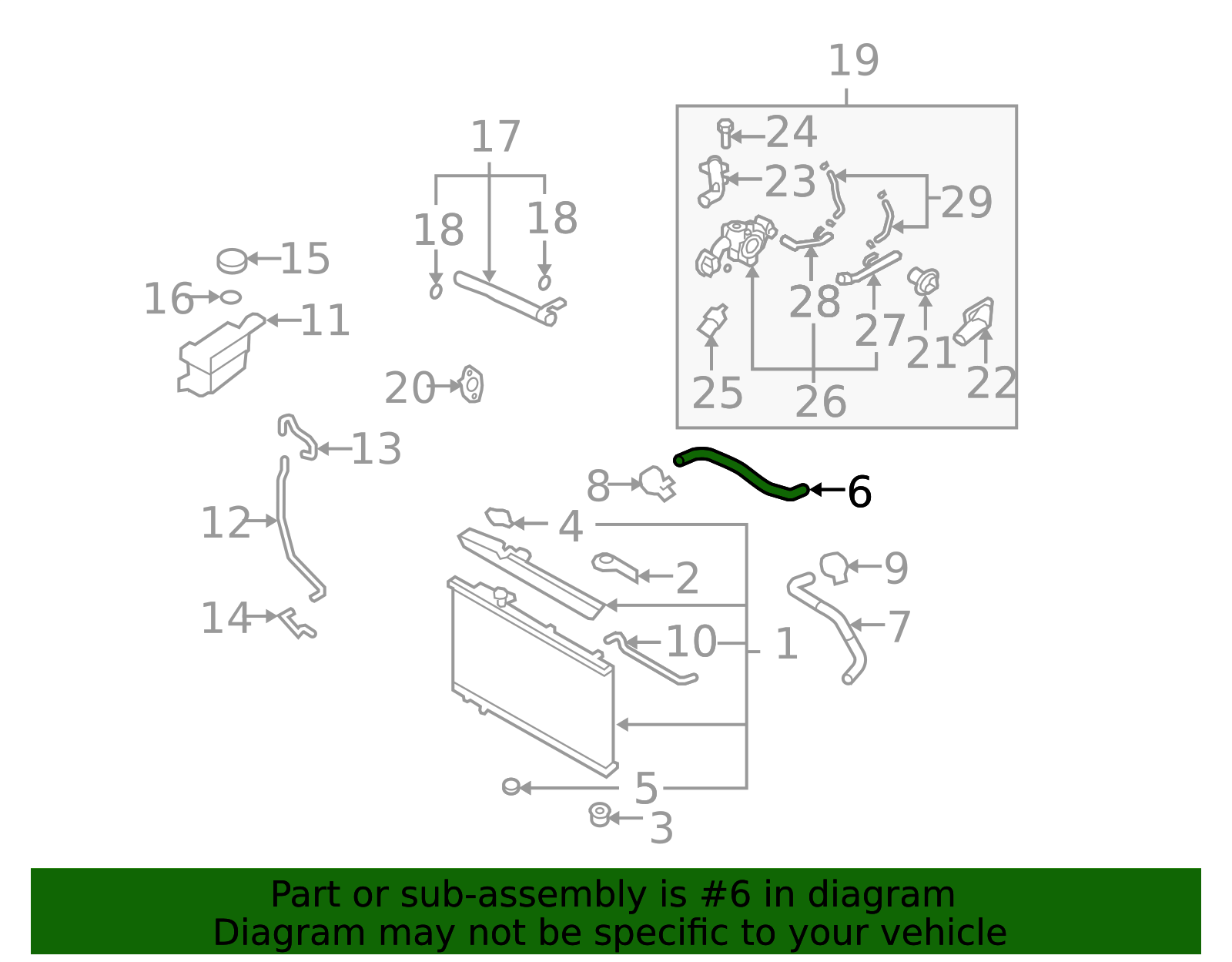 2007-2009 Hyundai Santa Fe Upper Hose 25411-2B100 | QuirkParts
