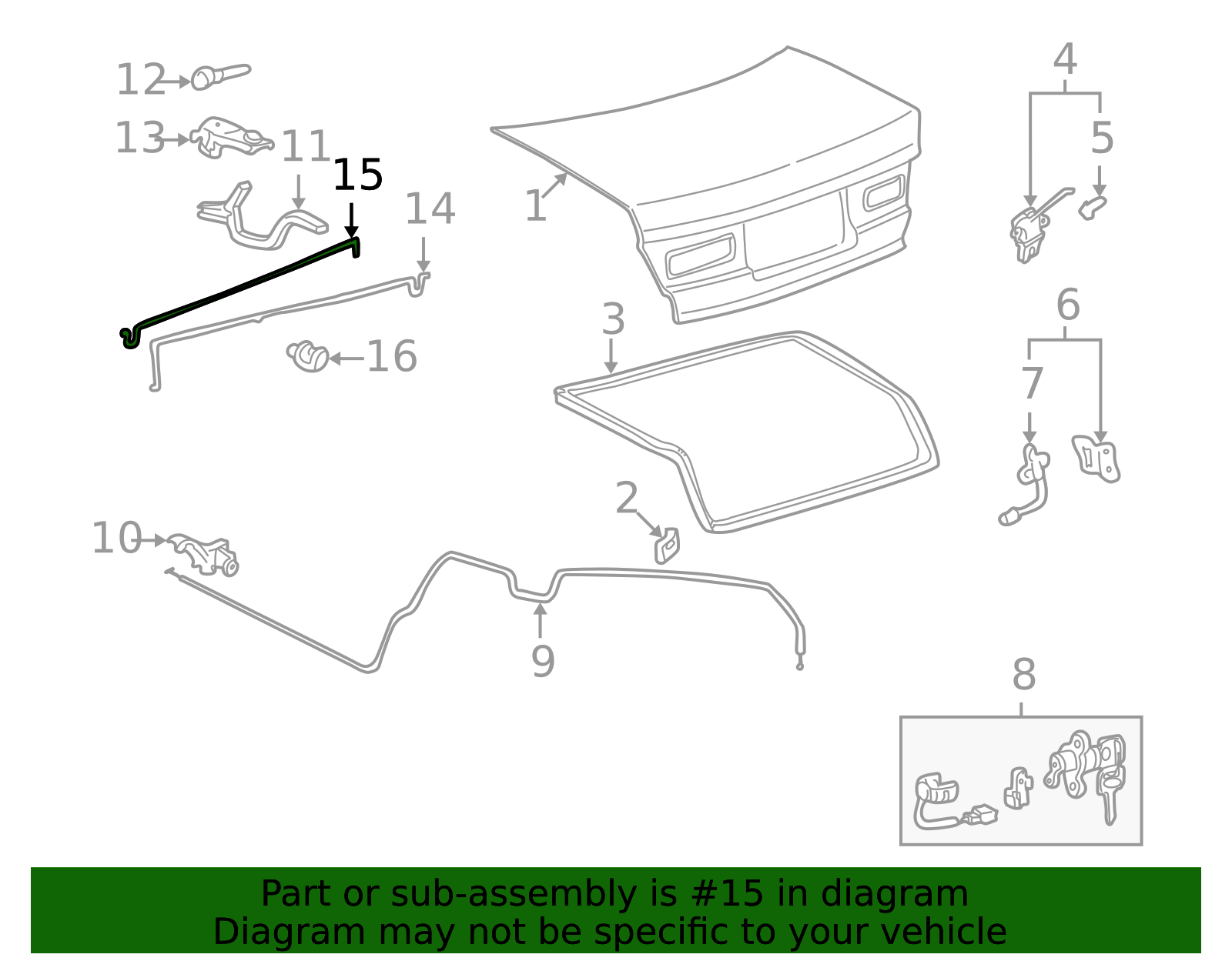 1997-1999 Toyota Camry Torsion Bar 64532-AA010 | MotorMotor