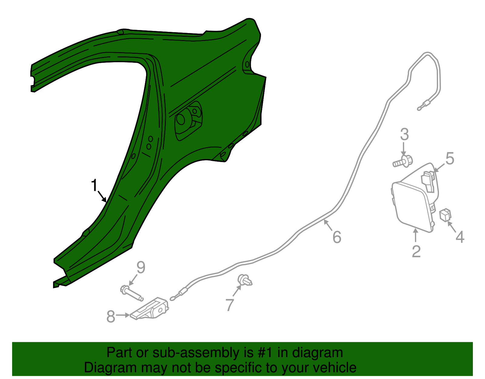 2017-2018 Mitsubishi Mirage G4 Quarter Panel 5301F967 | Mitsubishi ...