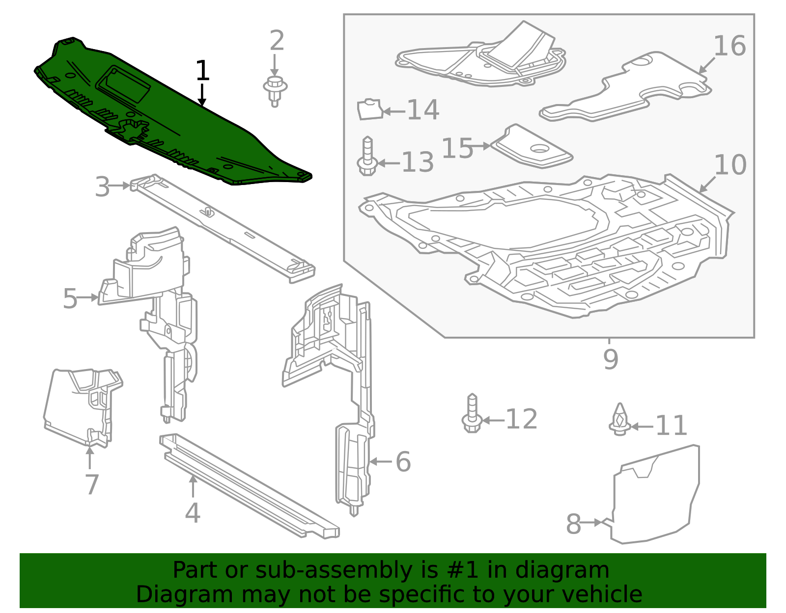 Toyota OEM Radiator Support Access Cover 53295-06180 | Toyota OEM Parts ...