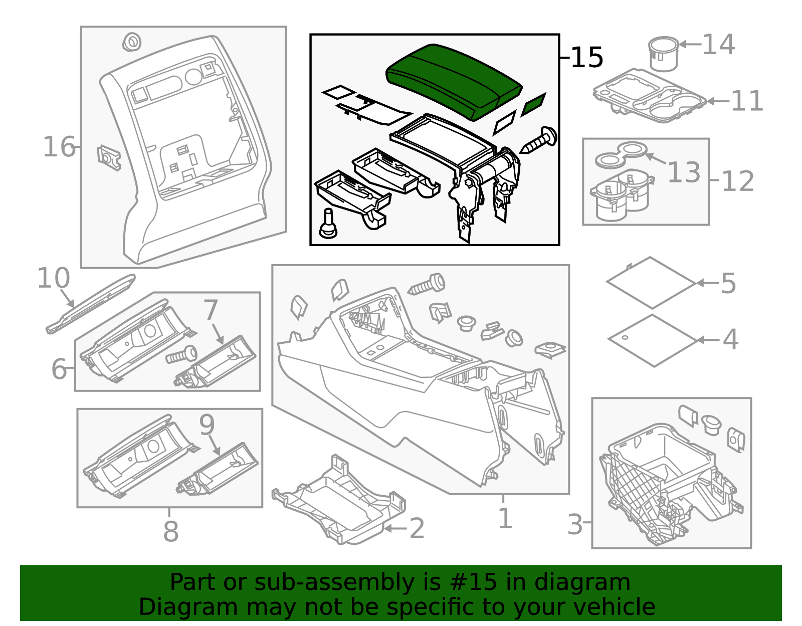 2011-2017 Volkswagen Touareg Armrest Assembly 7P6-864-207-B-86W | VW ...