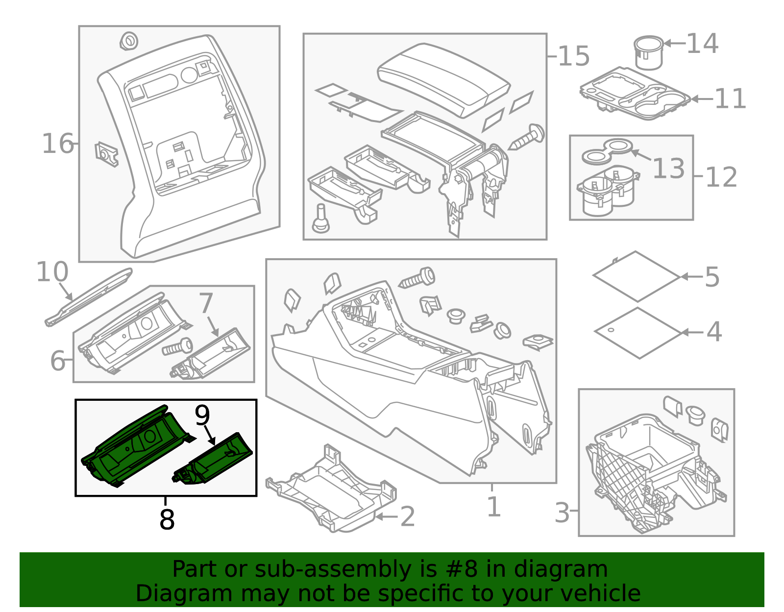 Storage Compartment 7P1-863-071-H-9B9 | OEM Parts Online
