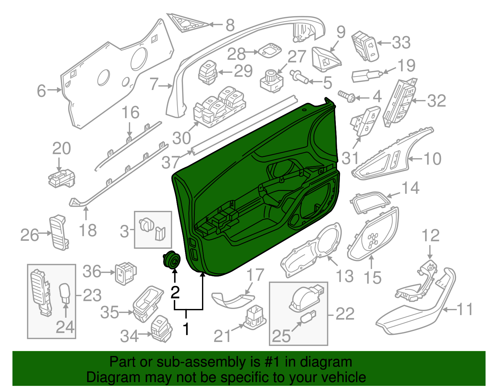 4G1-867-104-AC-J0M - Door Trim Panel 2012-2018 Audi | Audi OEM Parts Guy
