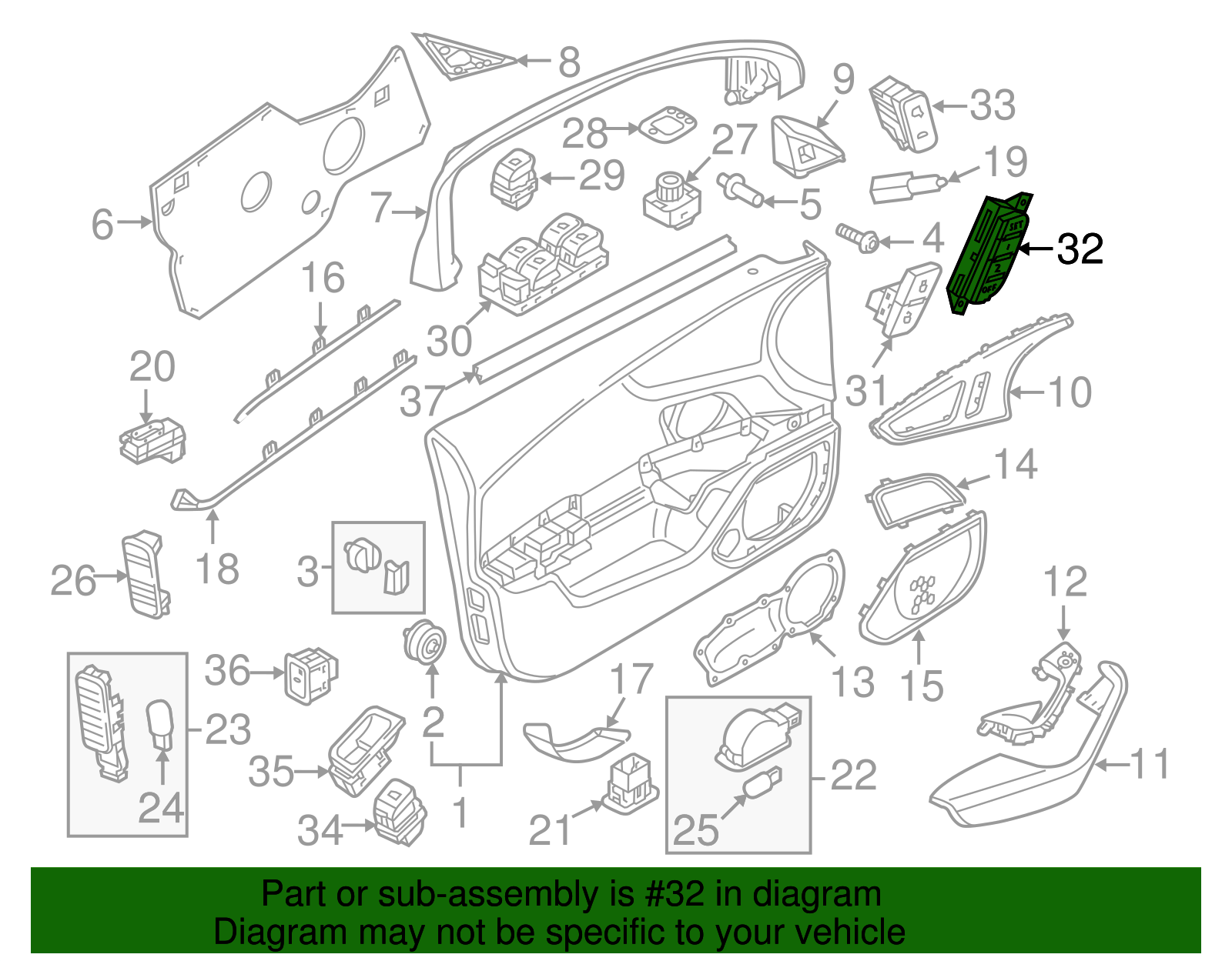 4G0-959-769-5PR - Memory Switch 2012-2018 Audi | Audi OEM Parts Guy