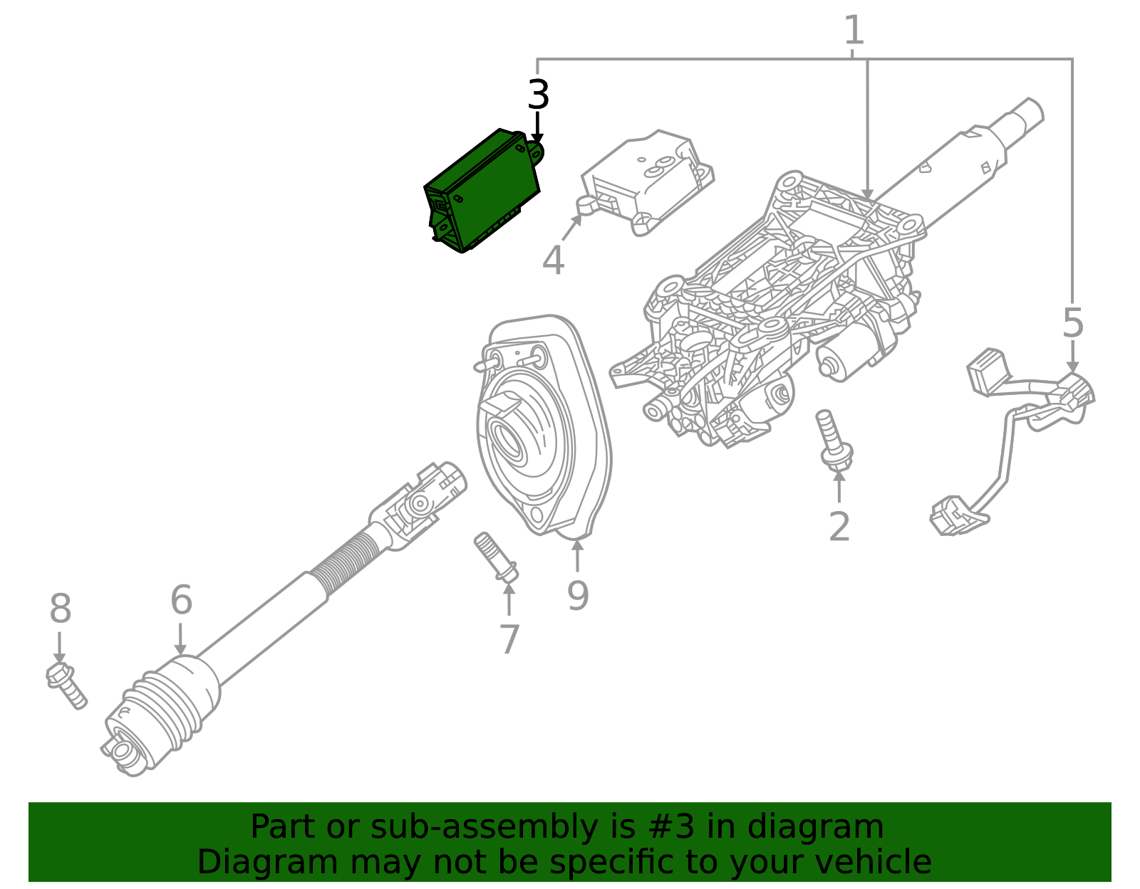 84605904 - Steering Column Tilt Wheel and Telescope Control Module 2020 ...