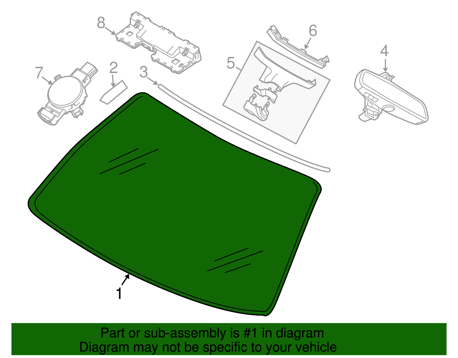 2017-2020 BMW 5 Series Front Windshield w/ Heads Up Display. - Genuine ...