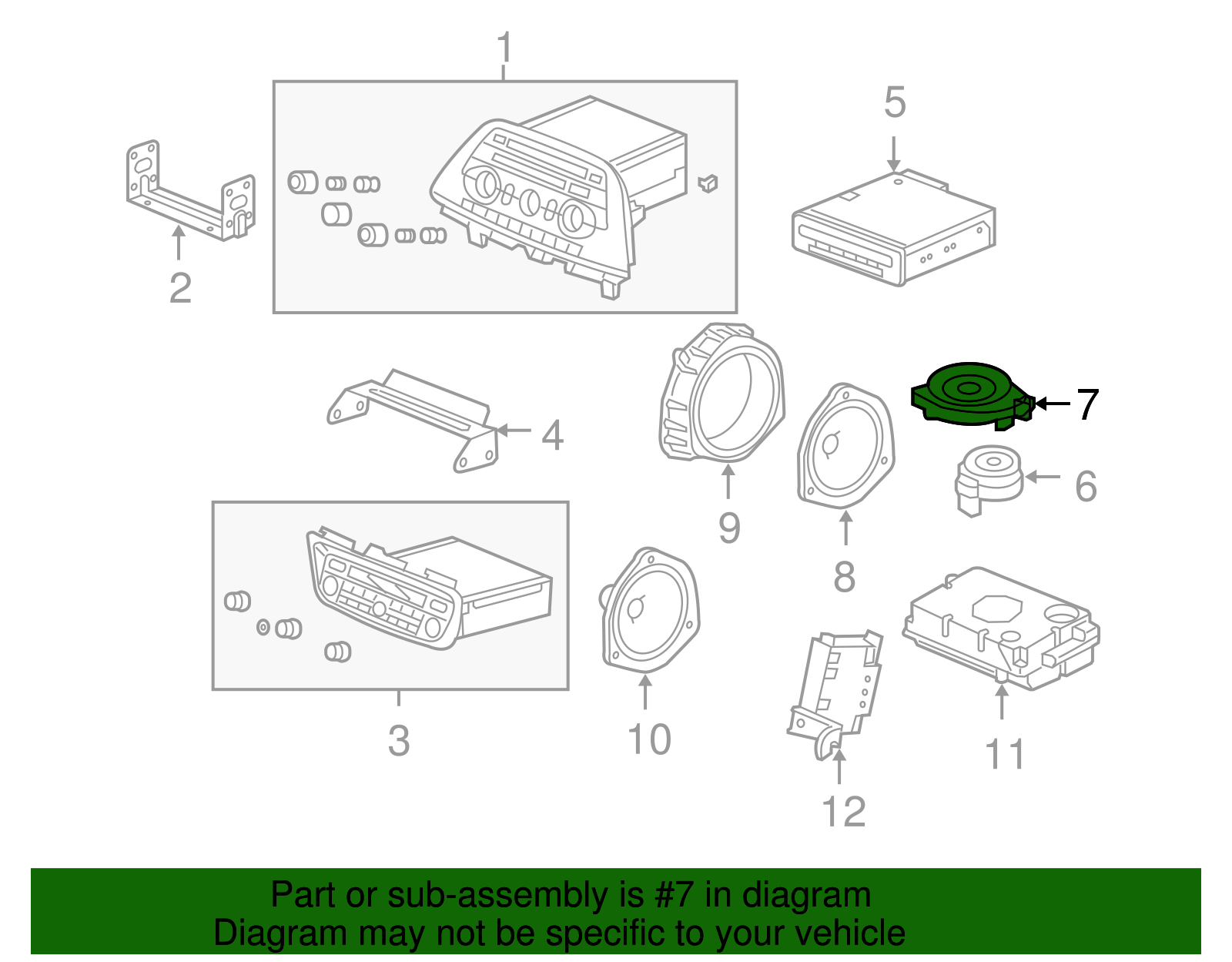 39122-SHJ-A00ZB - 2008-2010 Honda Odyssey - Grille Assembly R Tweeter ...