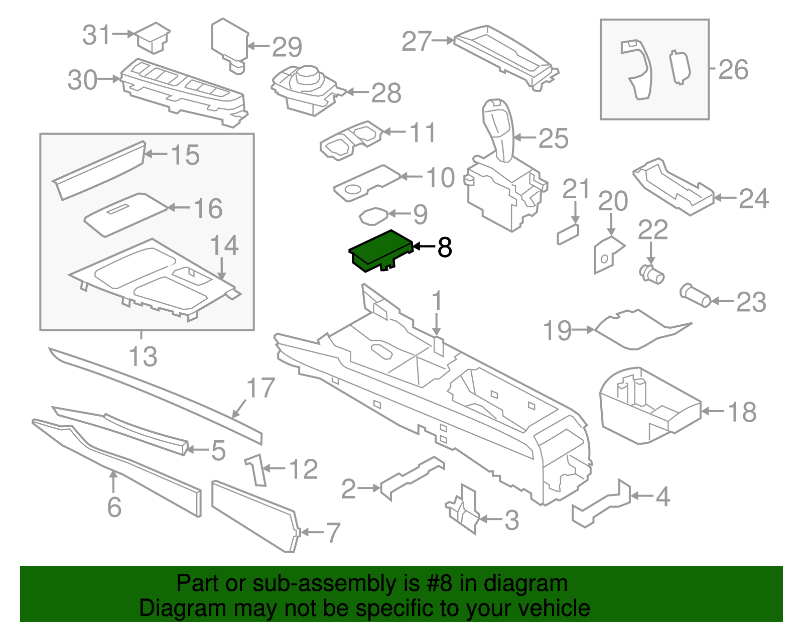 51169113863 - 2009-2015 BMW Cup Holder (51-16-9-113-863) | BMW of South ...