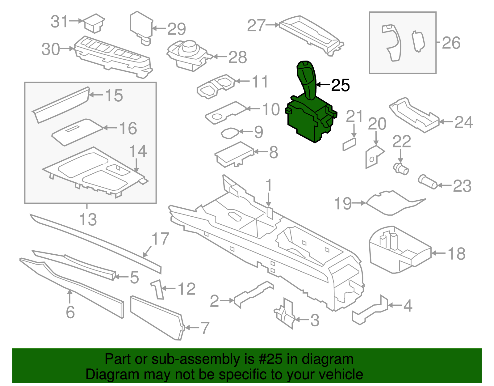 2011-2017 BMW Gear Shift Assembly 61-31-7-950-398 | BMW Parts Online Hub