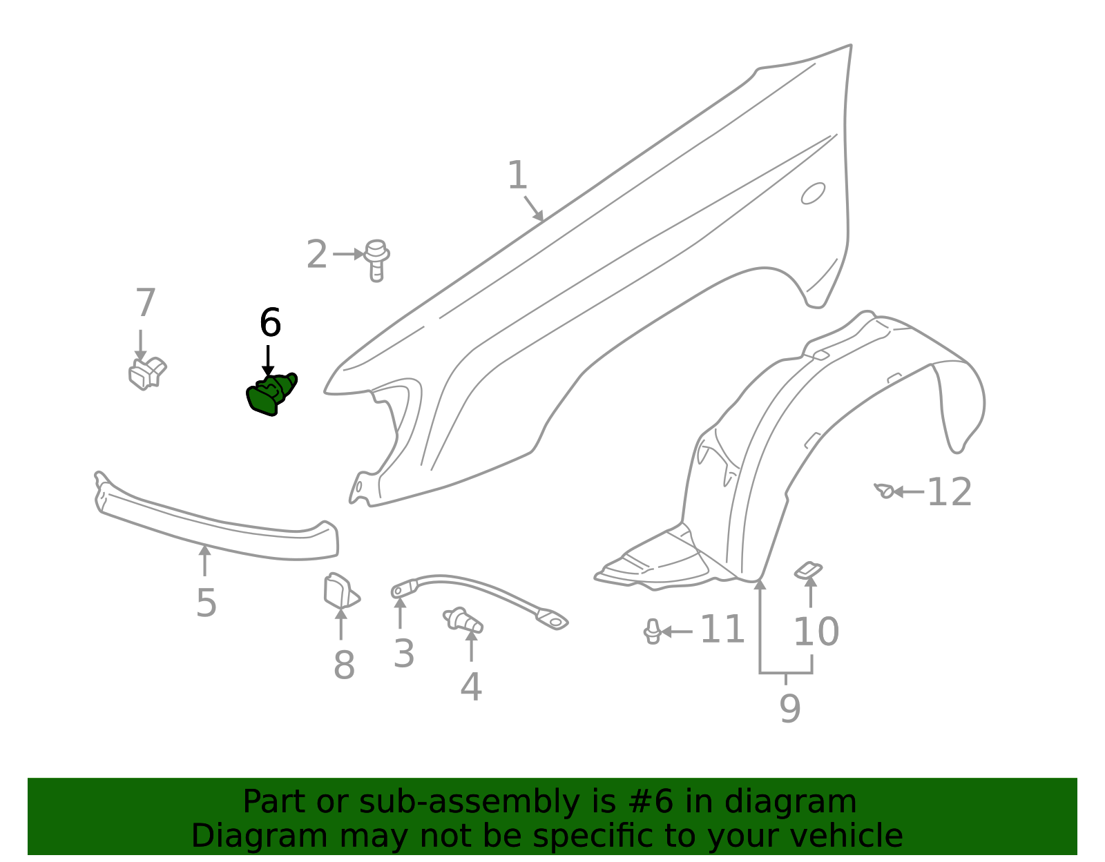 1998-2005 Subaru Forester Front Extension Fastener 57160FC000 | Subaru ...