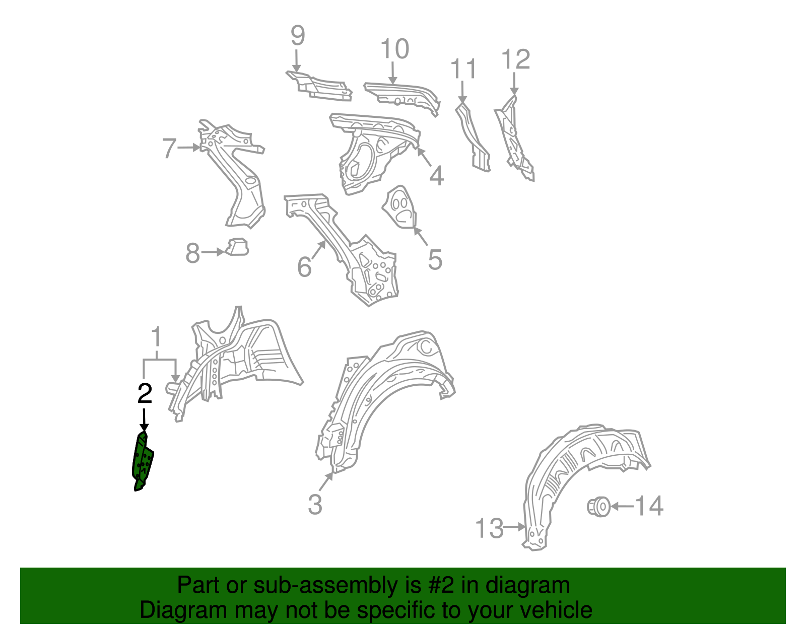 61604-12610 - Inner Wheelhouse Reinforcement - 2012-2017 Toyota | OEM ...